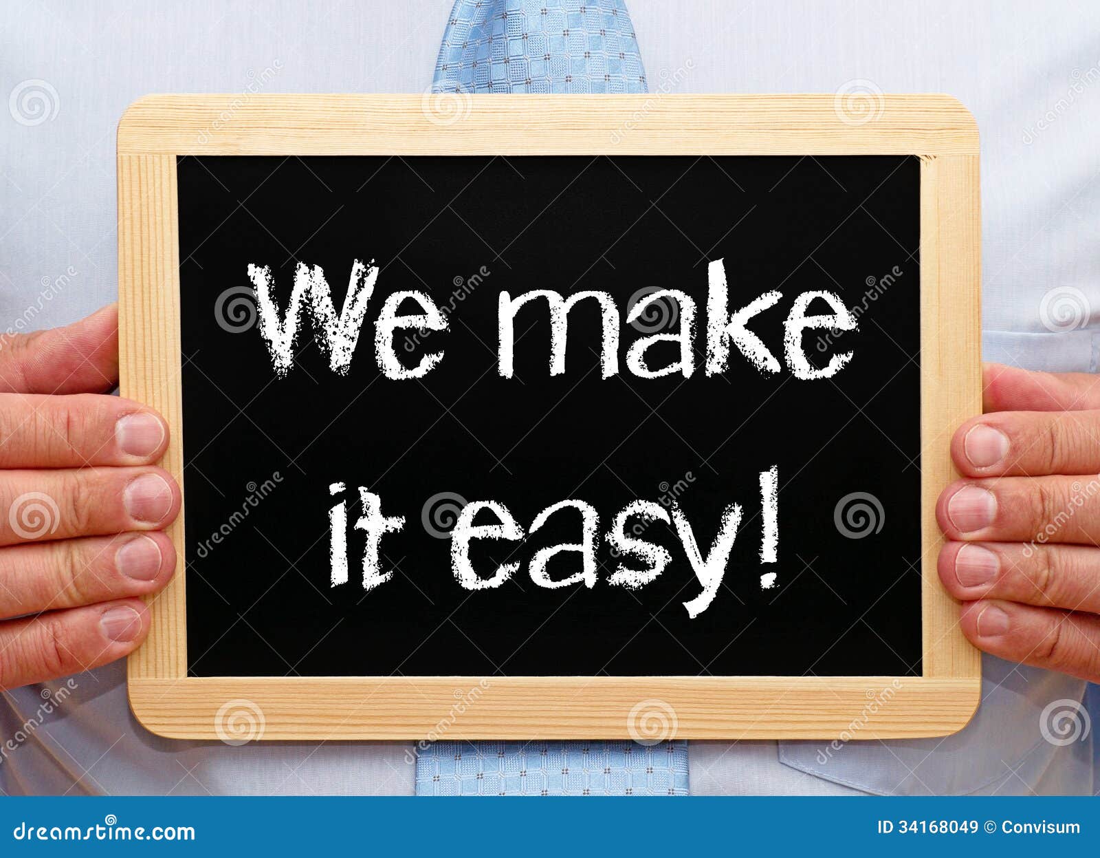 We make it easy sign stock image. Image of body, shirt - 34168049
