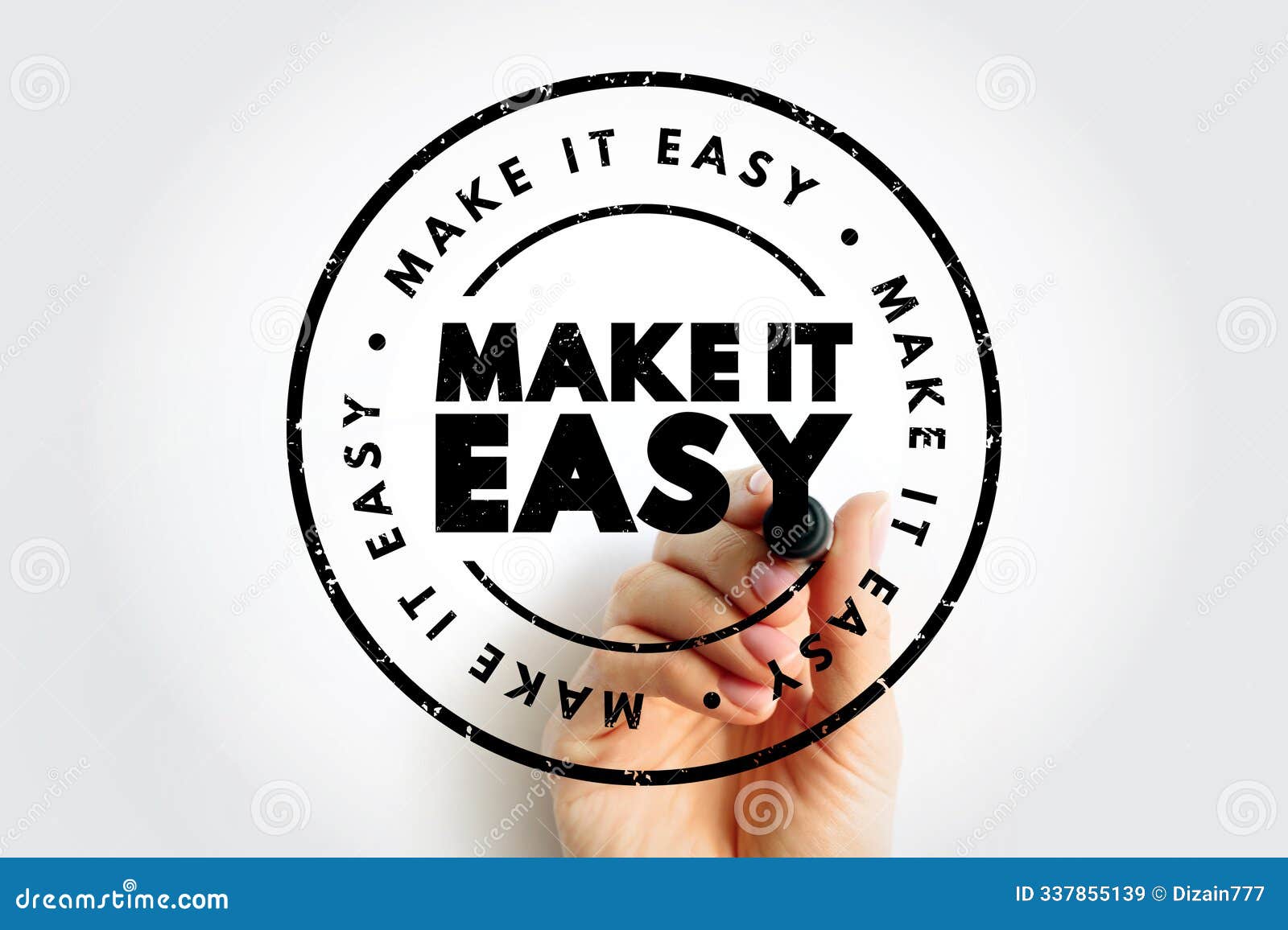 Make it Easy Text Stamp, Concept Background Stock Image - Image of ...