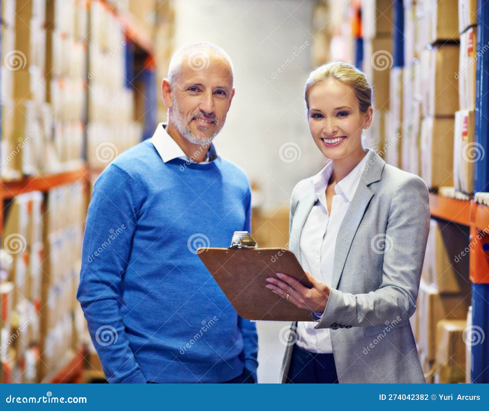 We Make an Efficient Team. Portrait of Two People Doing an Inventory ...