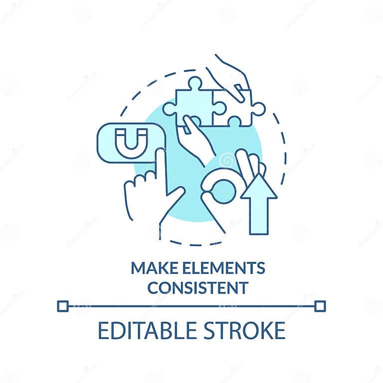Make Elements Consistent Turquoise Concept Icon Stock Vector ...