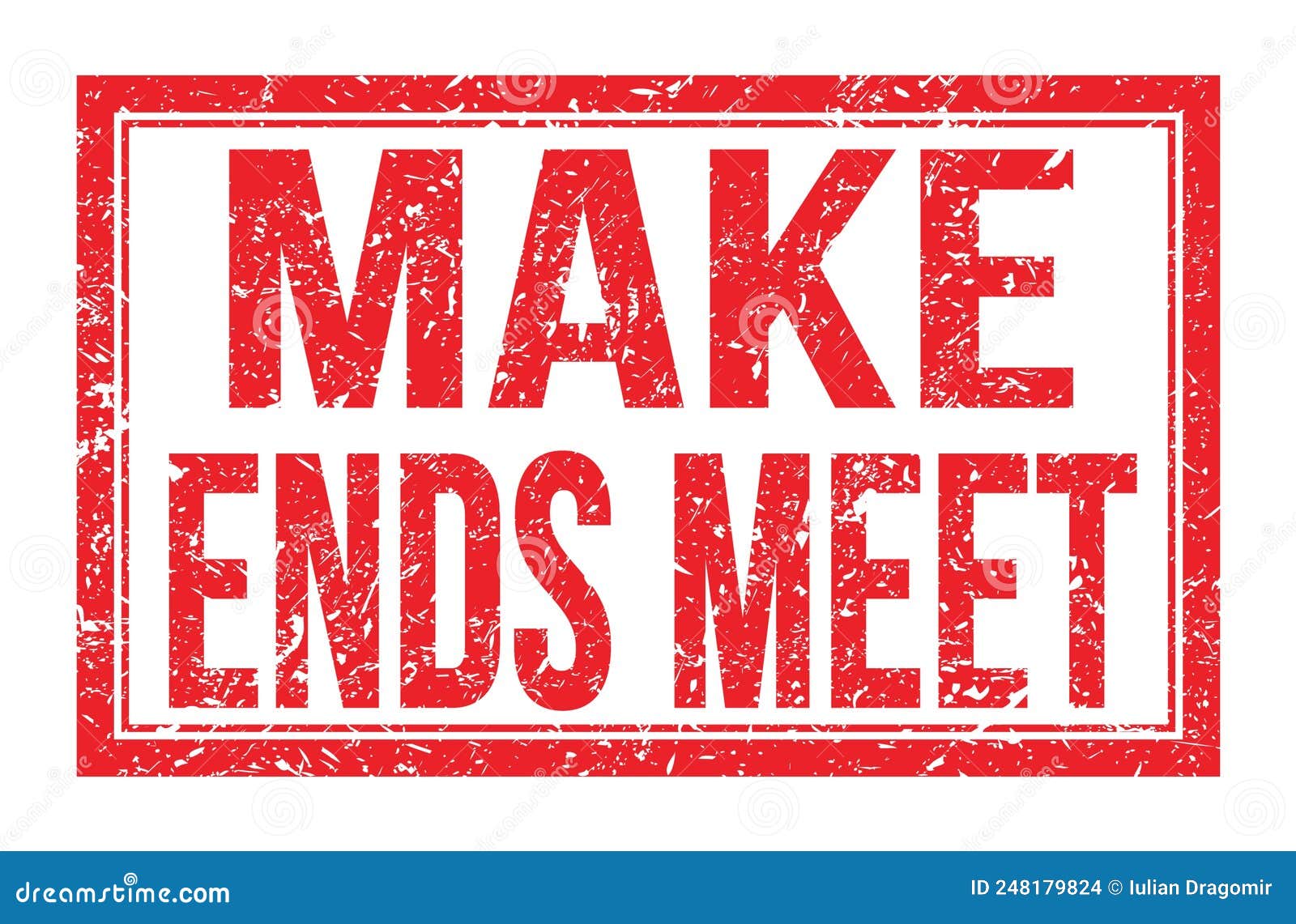 MAKE ENDS MEET, Words on Red Rectangle Stamp Sign Stock Illustration ...