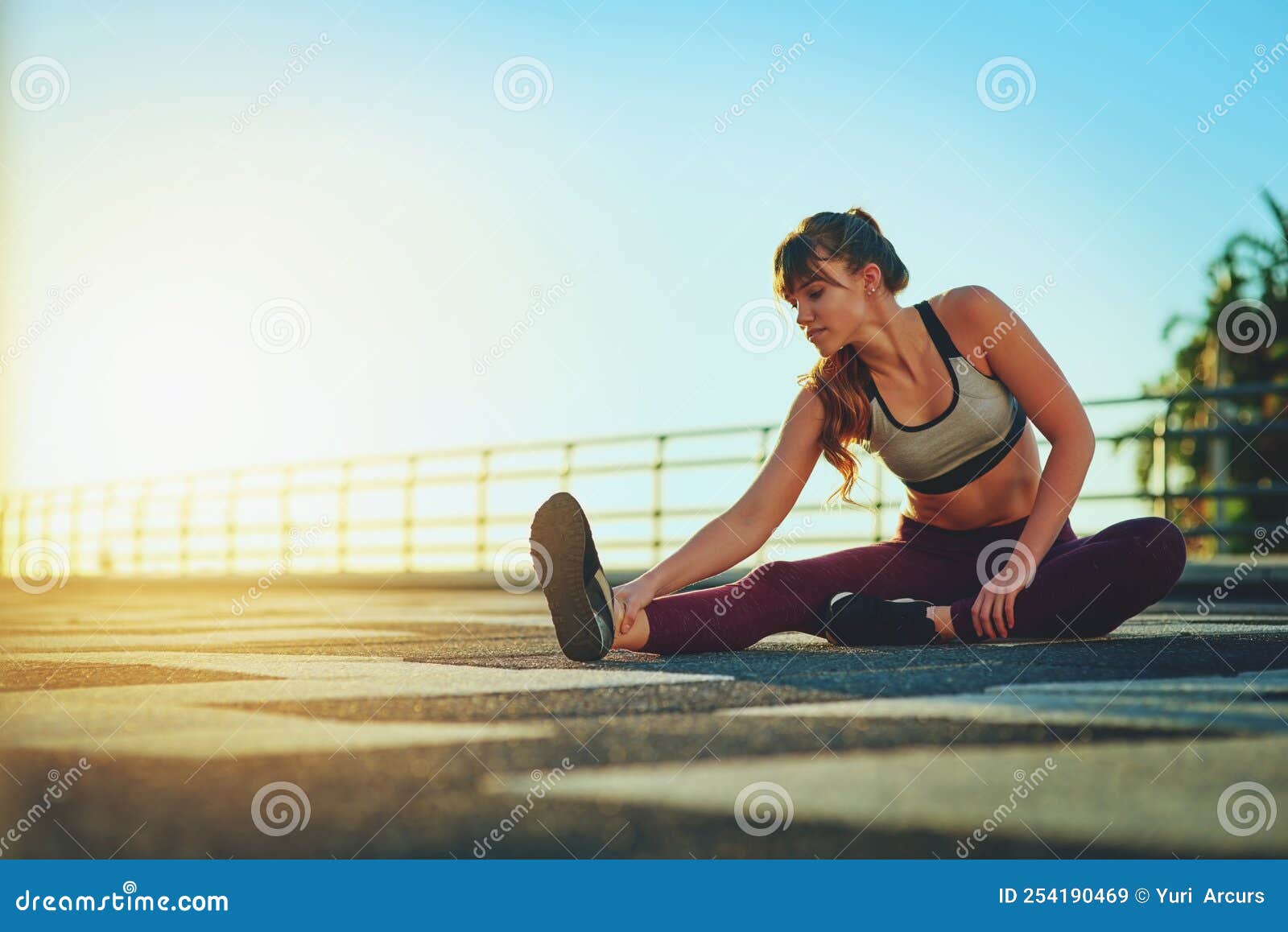 Make Exercise a Priority. a Sporty Young Woman Stretching. Stock Image ...