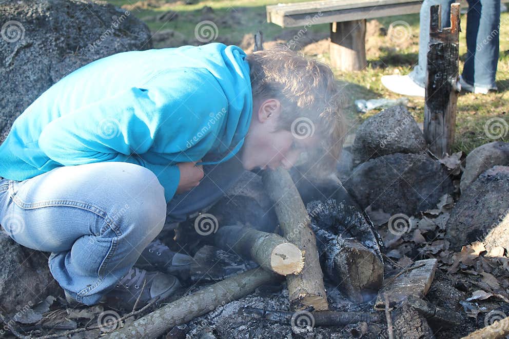 Make fire stock photo. Image of shoes, teen, fire, smoke - 38430106