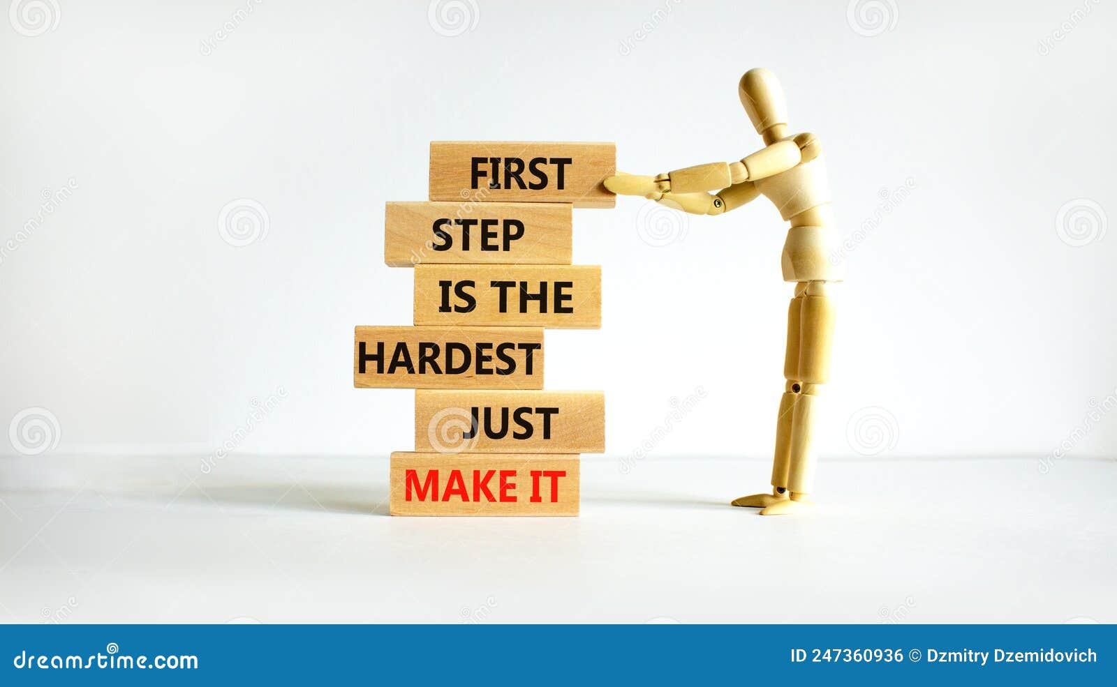 Make First Step Symbol. Wooden Blocks with Words First Step is the ...