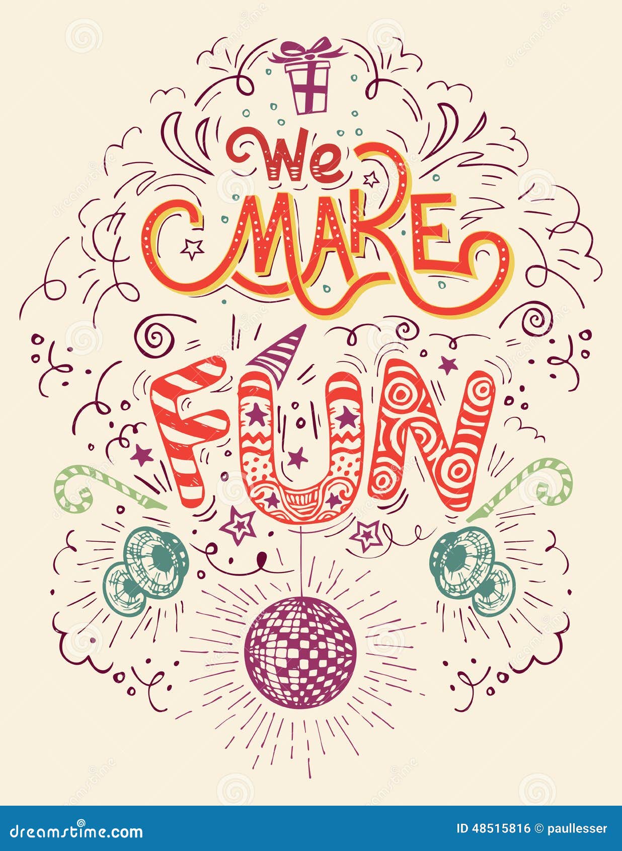 We make Fun hand-lettering stock vector. Illustration of celebration ...