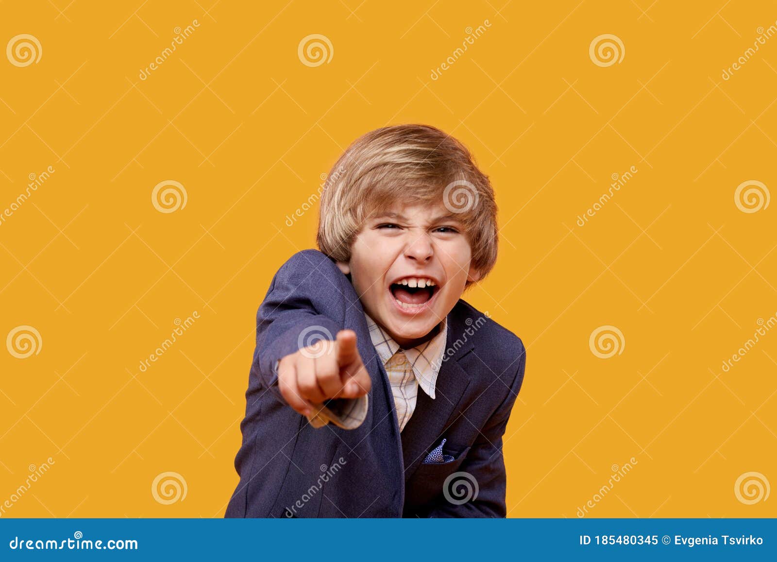 Make Fun and Point Your Finger at the Camera. the Little Boy is ...