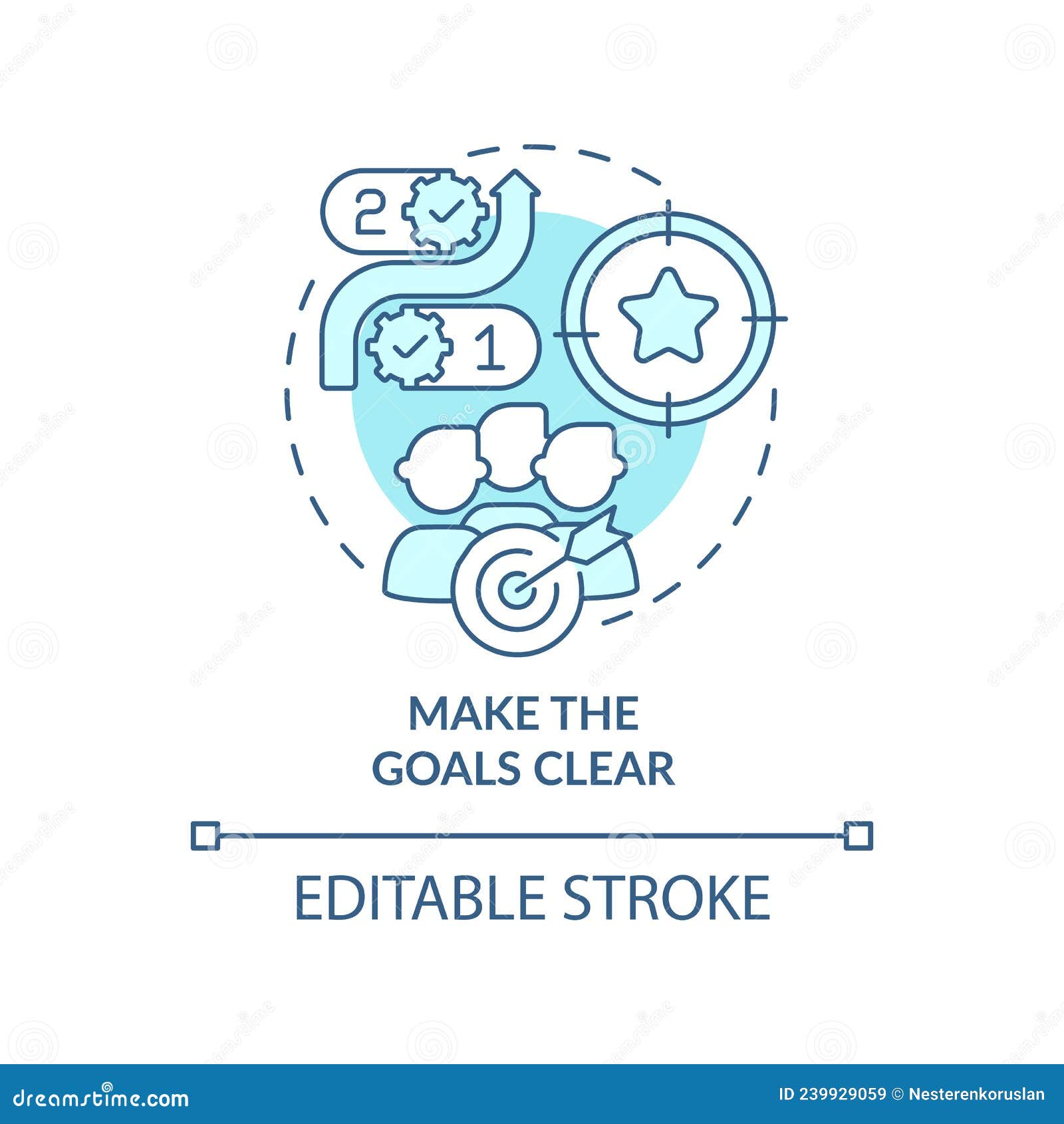 Make Goals Clear Turquoise Concept Icon Stock Vector - Illustration of ...
