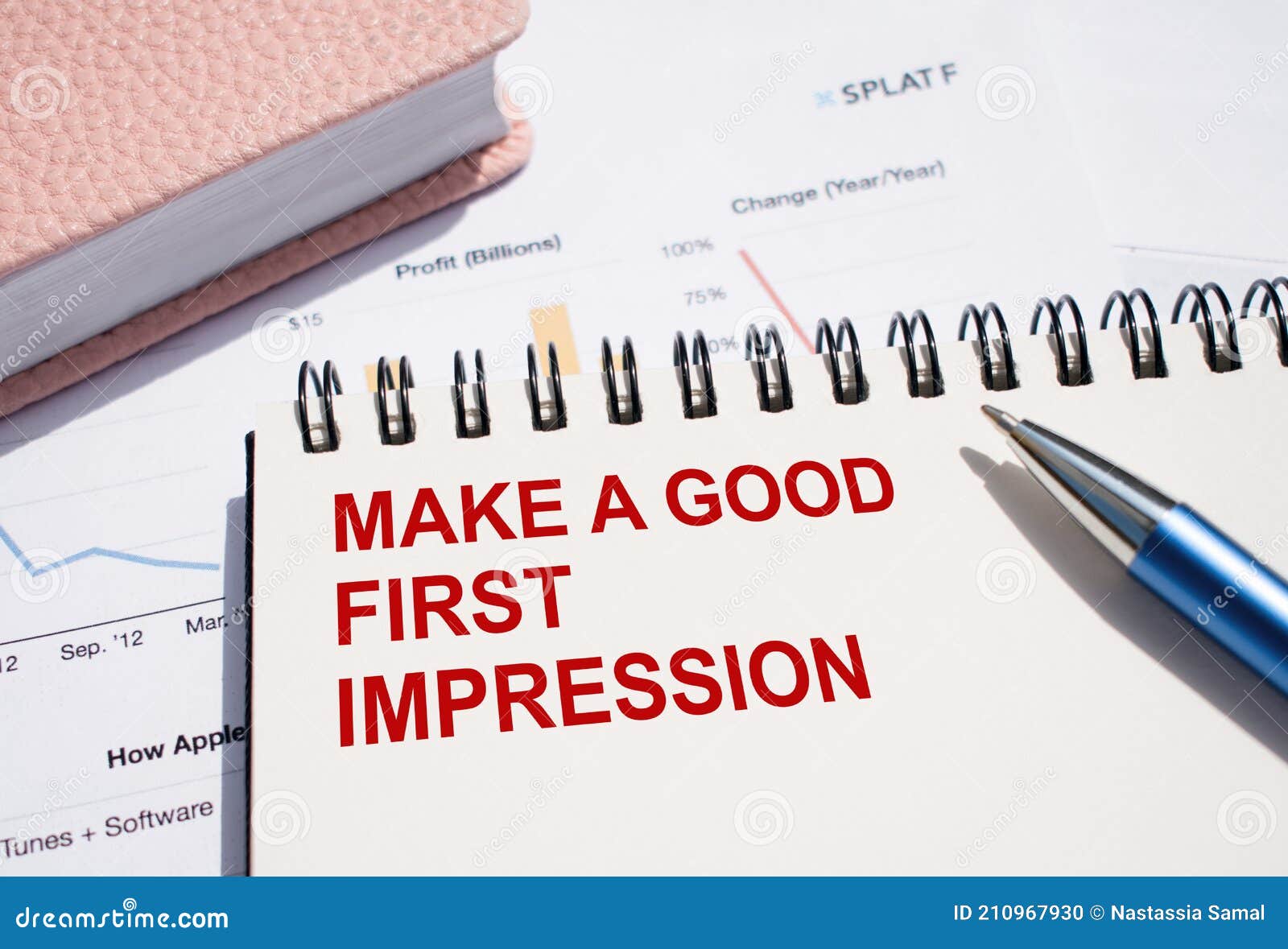 MAKE a GOOD FIRST IMPRESSION Text Written on Notepad with Pen on ...