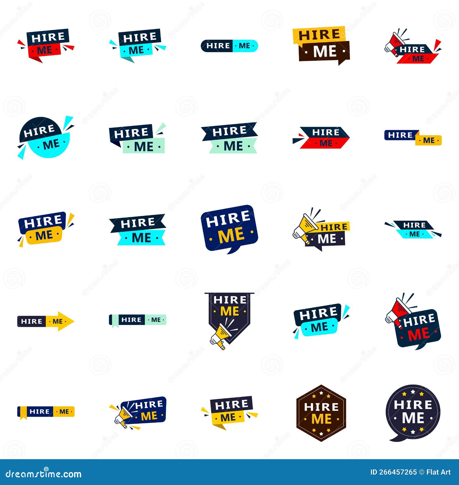 Make a Great First Impression with Our Pack of 25 Hire Me Banners Stock ...