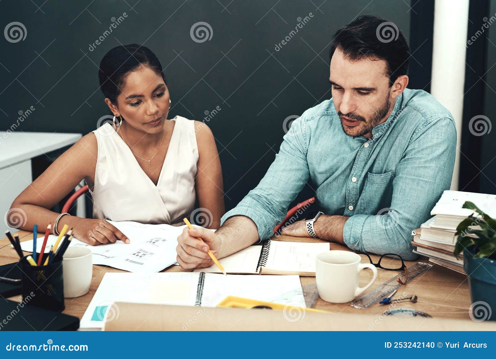 They Make a Great Team Together. Two Young Architects Working Together ...