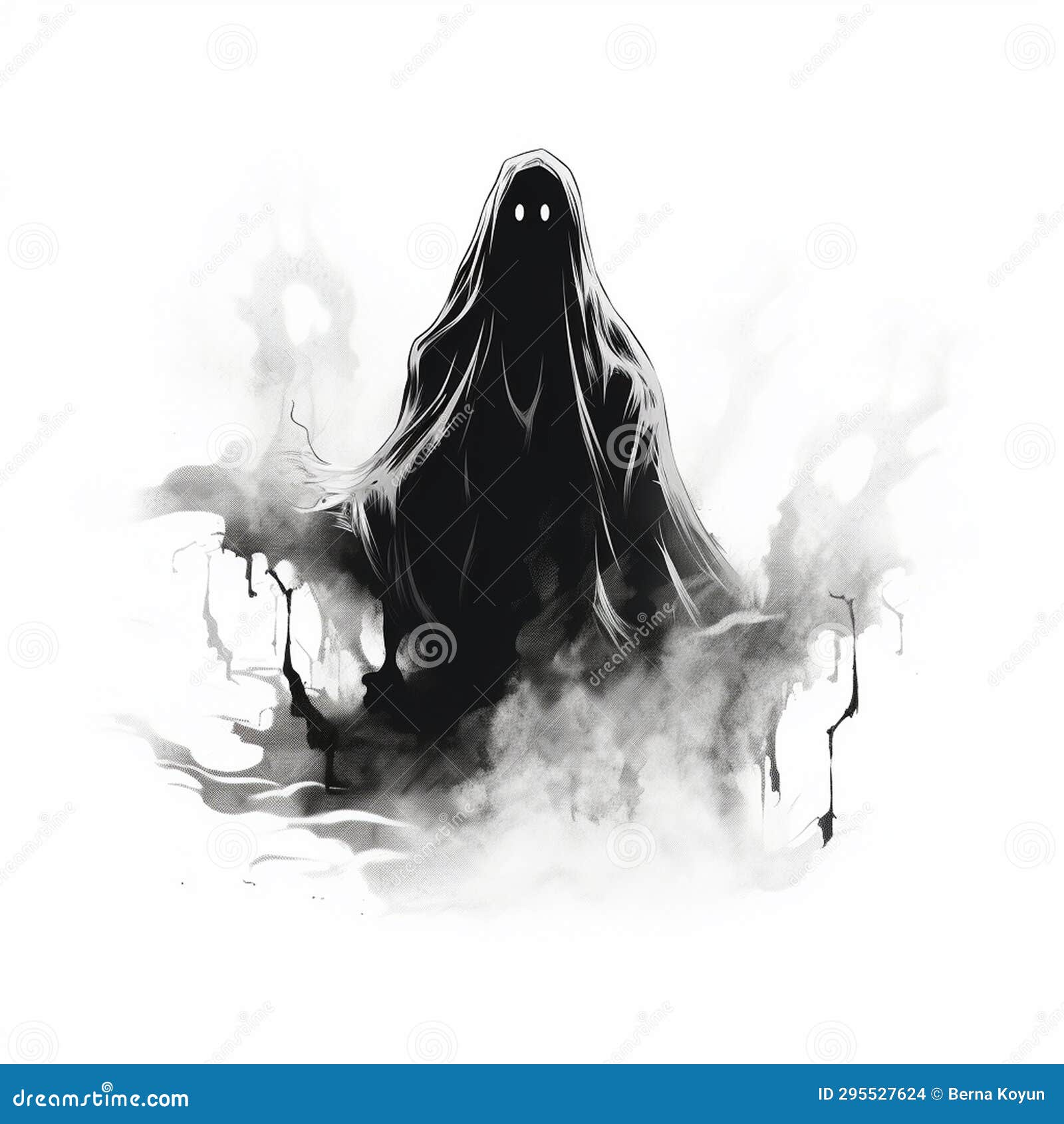 Make Hand-Drawn Halloween Ghost Your Own Stock Illustration ...