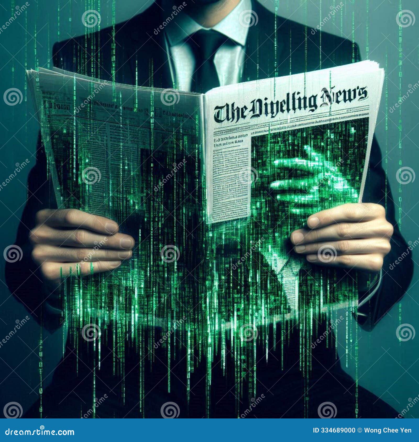 Male Hands Hold Matrix Newspaper Stock Photo - Image of newspaper ...