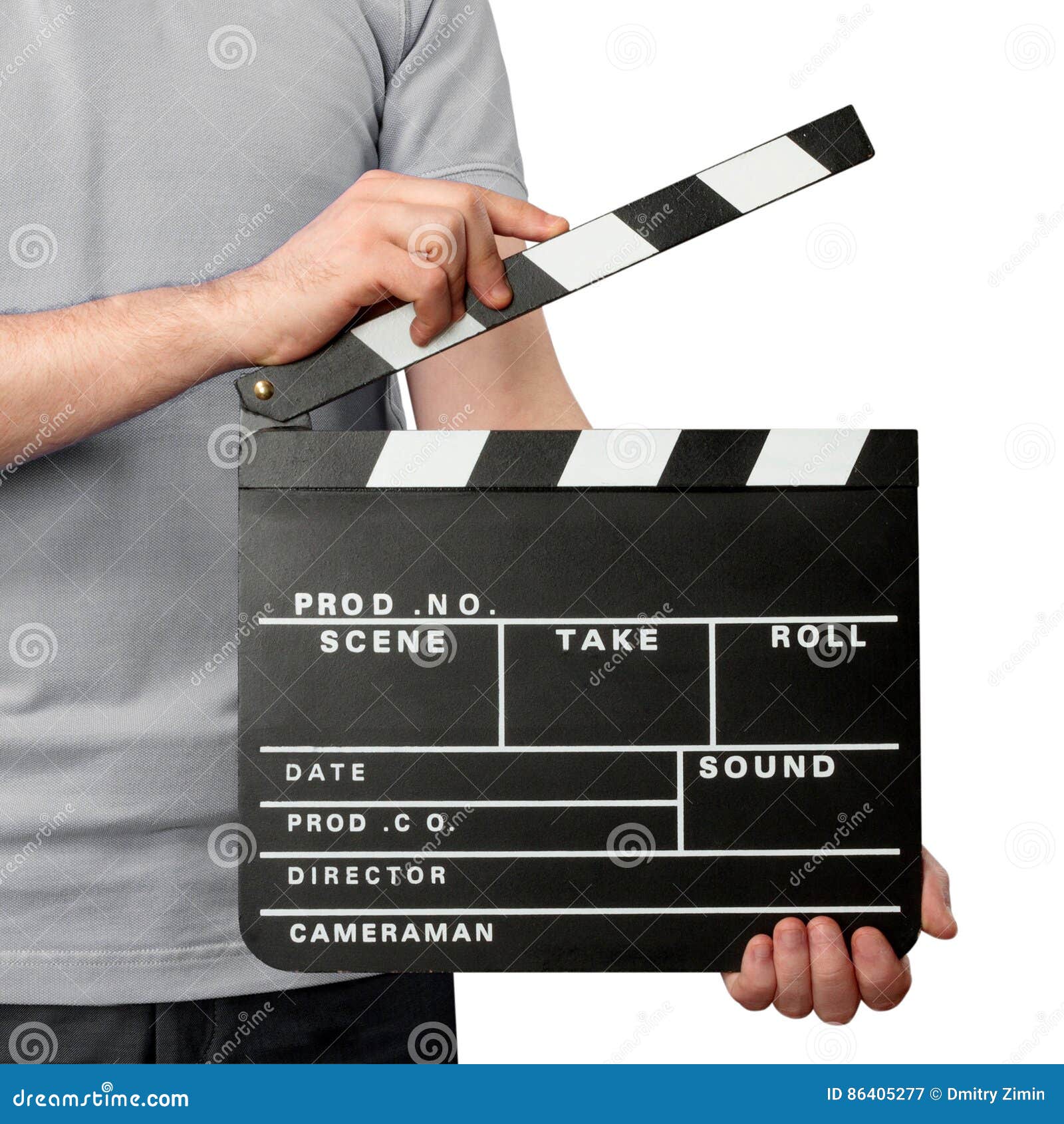 Make Hands Holding Clapper Board Stock Image - Image of cinema, scene ...