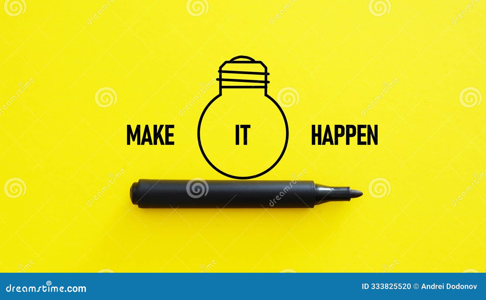 Make it Happen As Progress and Creativity for Business Idea Stock Photo ...