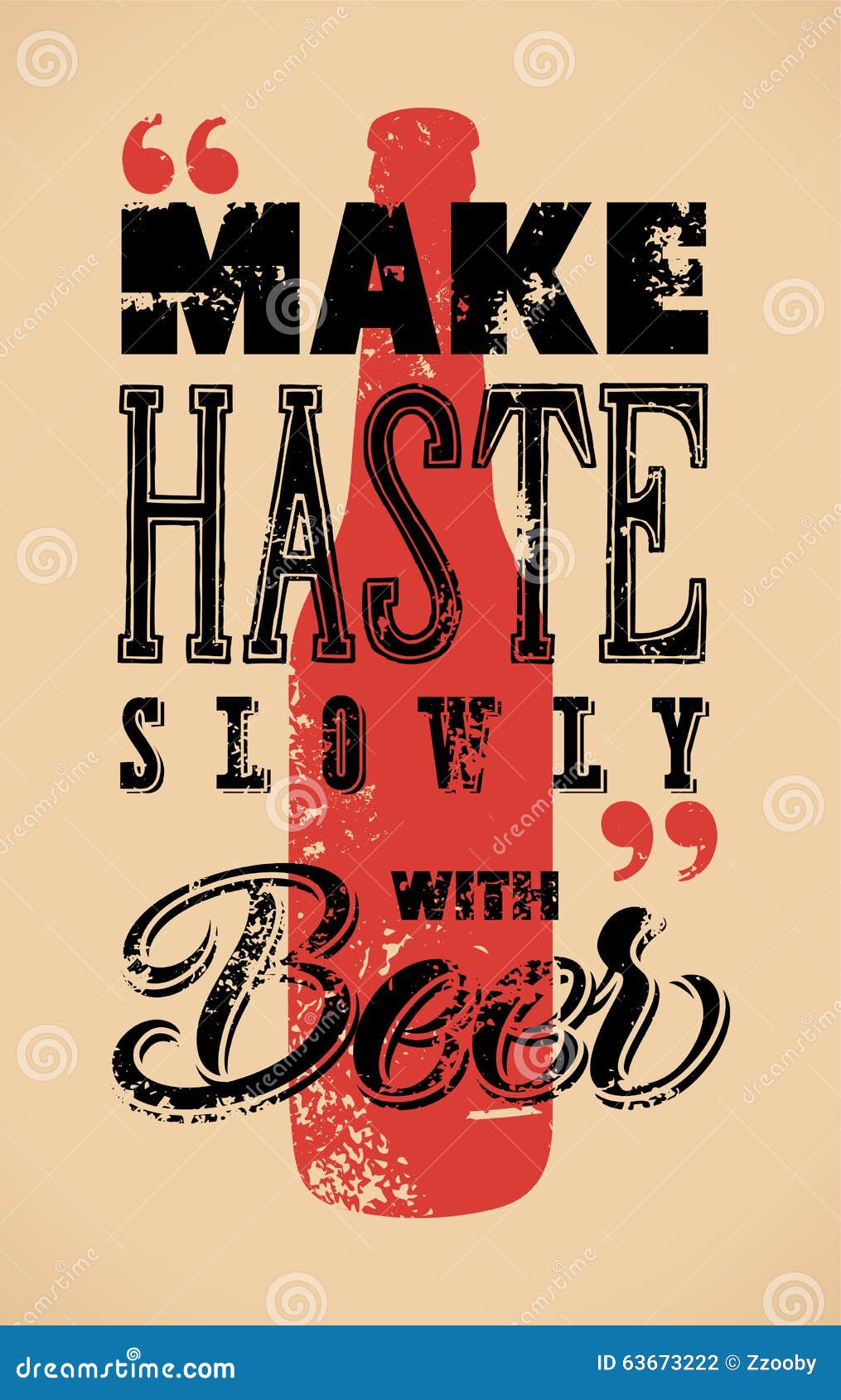 Make Haste Slowly with Beer. Stock Vector - Illustration of decoration ...