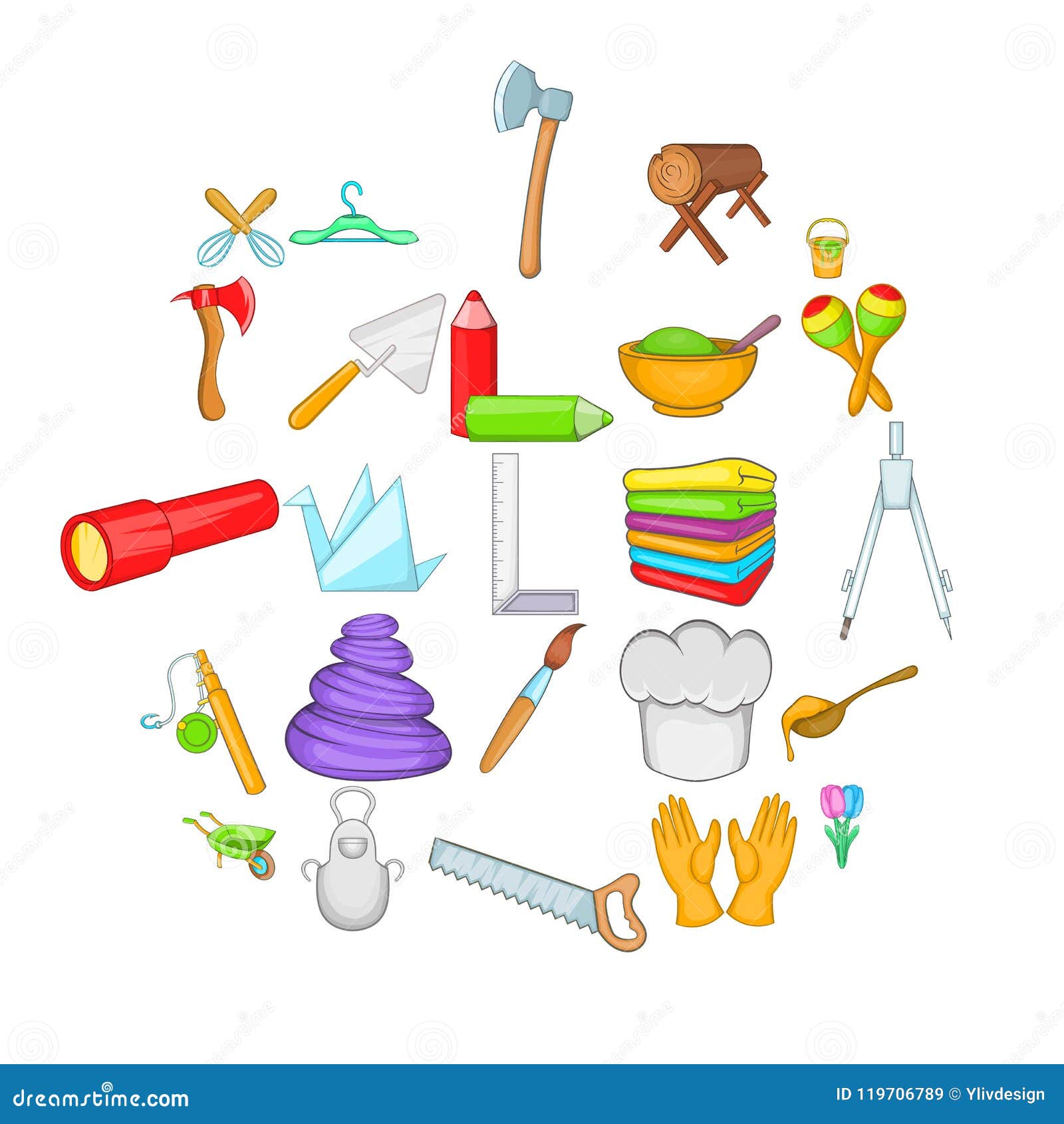 Make Icons Set, Cartoon Style Stock Vector - Illustration of note ...