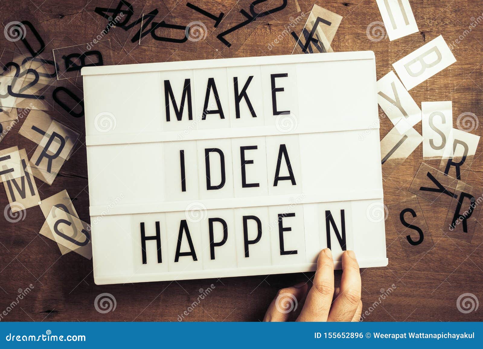 Make Idea Happen on Lightbox Stock Photo - Image of action, inspire ...
