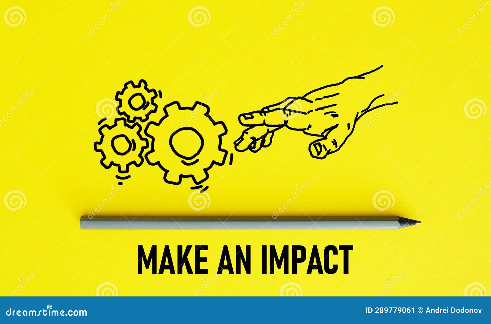 Make an Impact is Shown Using the Text and Picture of Gears Stock Image ...
