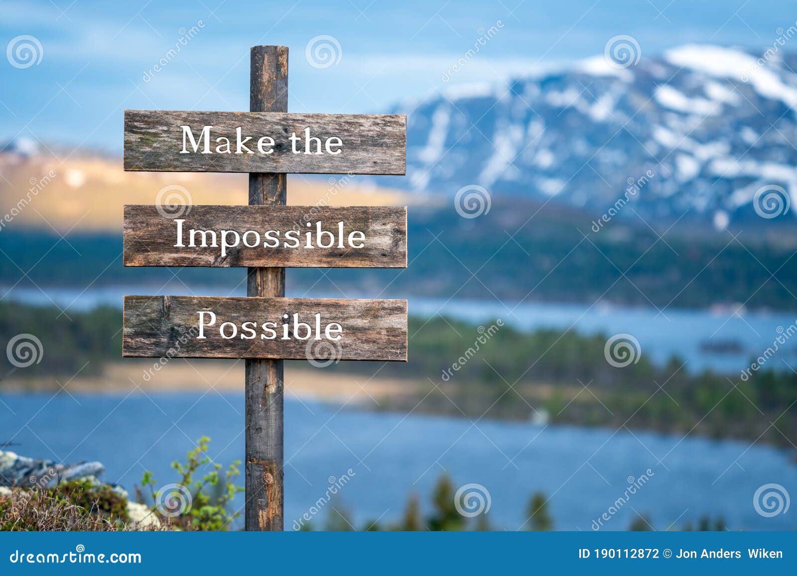 Make the Impossible Possible Text on Wooden Signpost Outdoors Stock ...
