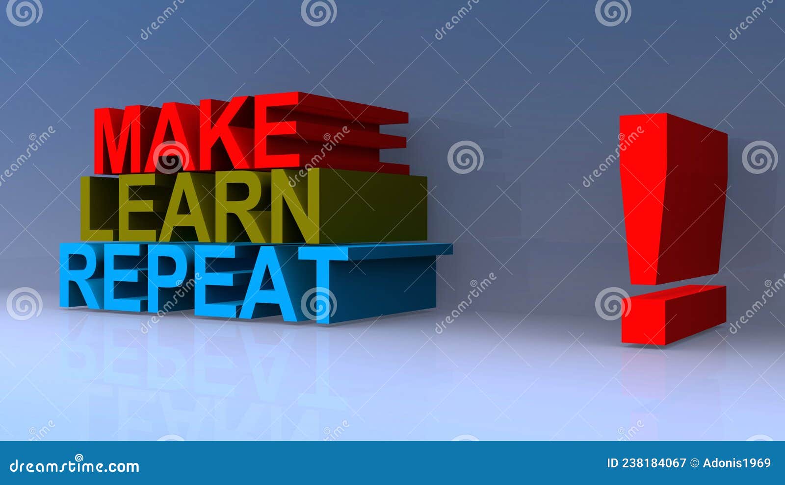 Make learn repeat on blue stock illustration. Illustration of learning ...