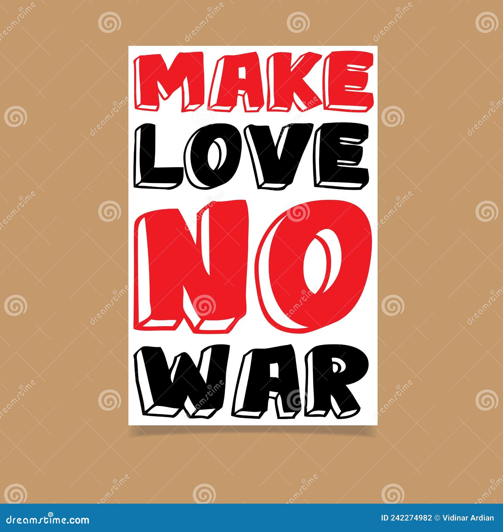 Make Love Not War Illustration Free Vector Stock Vector - Illustration ...