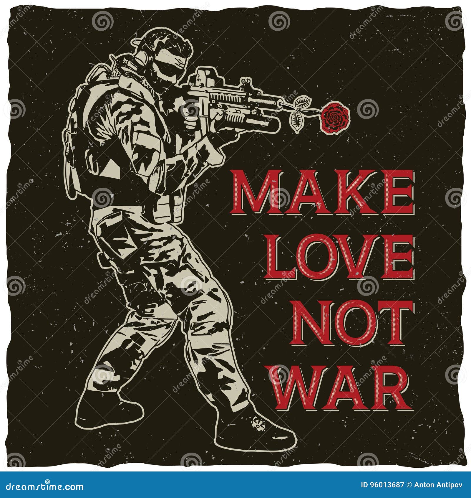 Make Love Not War Poster stock vector. Illustration of concept - 96013687