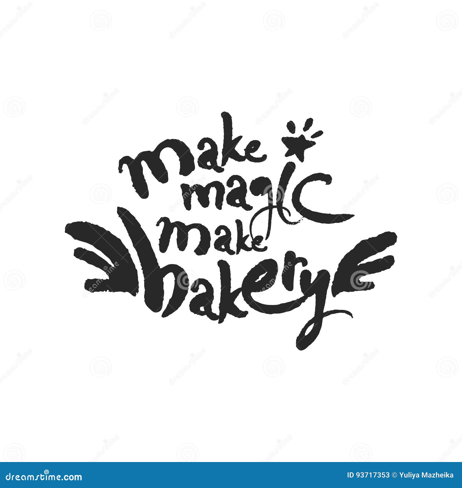 Bakery Calligraphy Hand Lettering On Chalkboard Background. Bake Shop ...