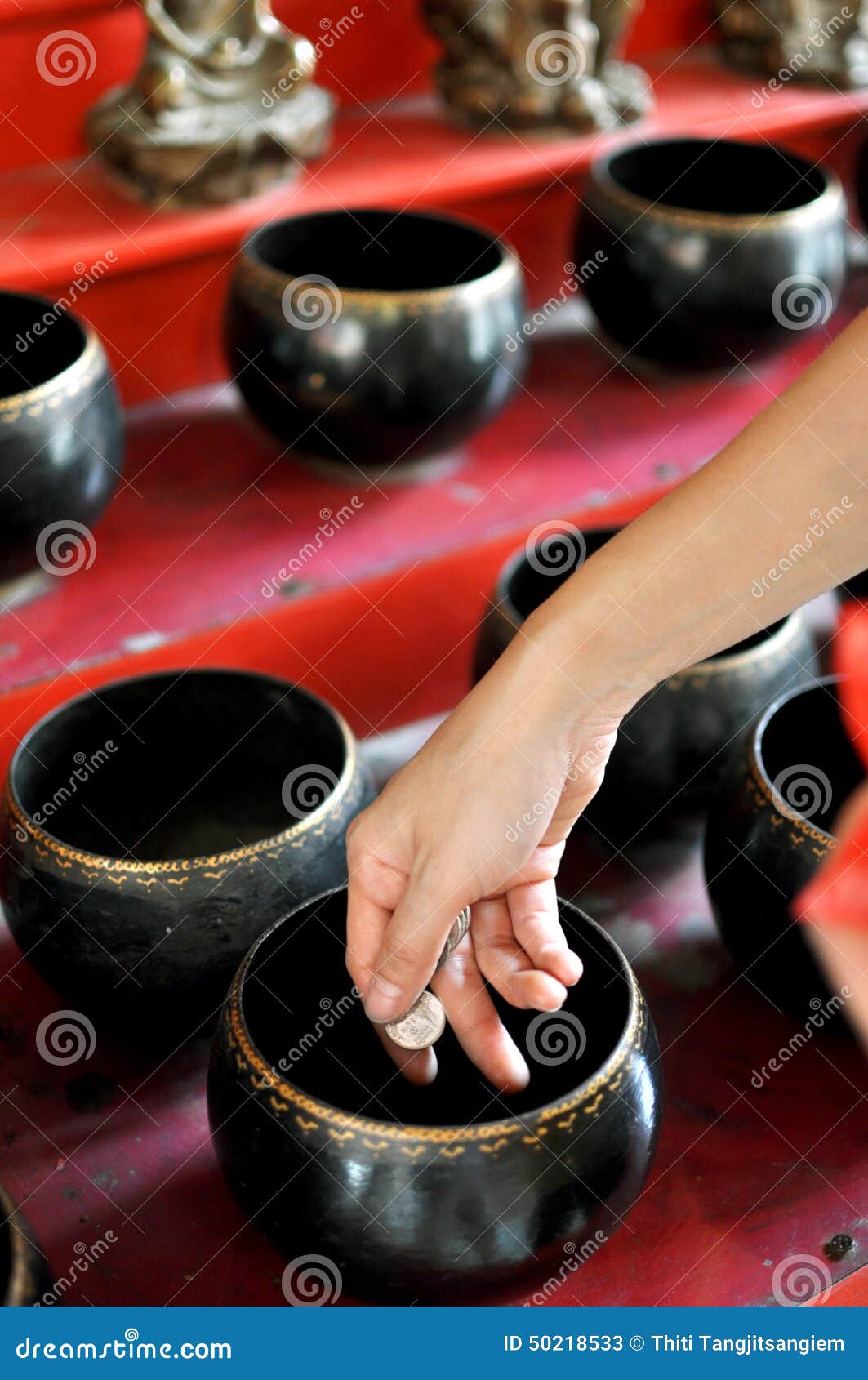 Make Merit In The Buddhist Ceremony In Thai Traditional Wedding Royalty ...