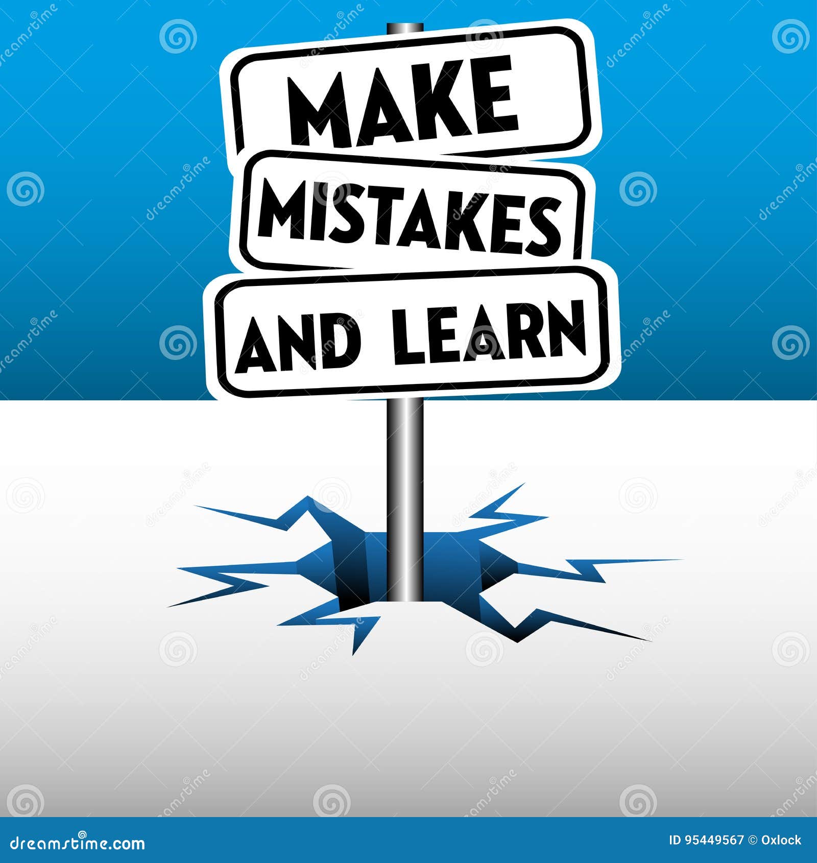 Make mistakes and learn stock vector. Illustration of development ...