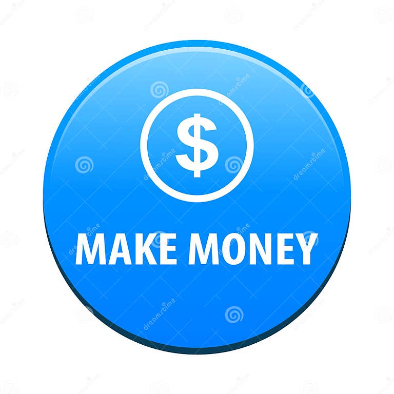 Make money button stock vector. Illustration of contact - 181333157