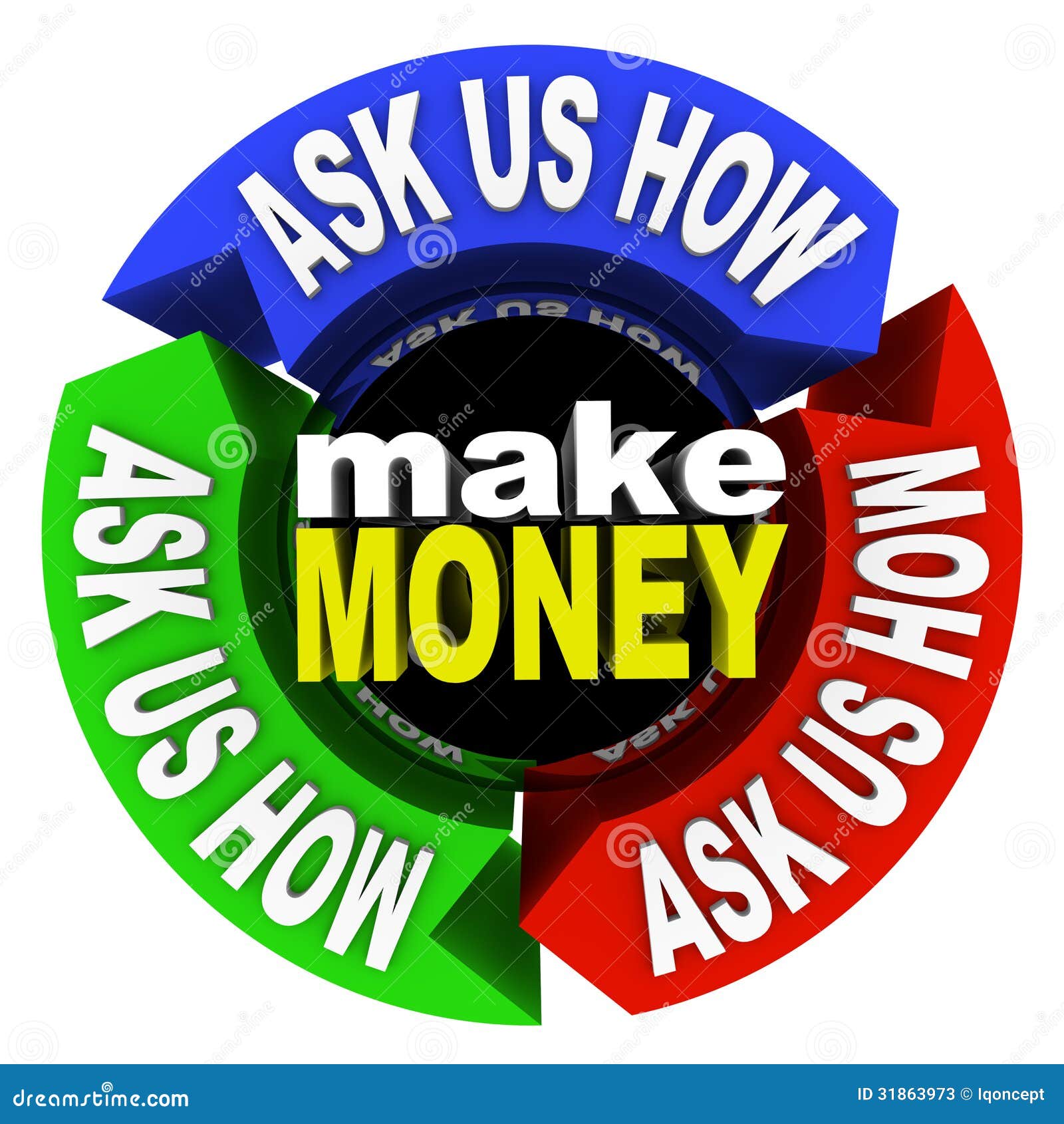 Make Money - Ask Us How stock illustration. Illustration of cycle ...