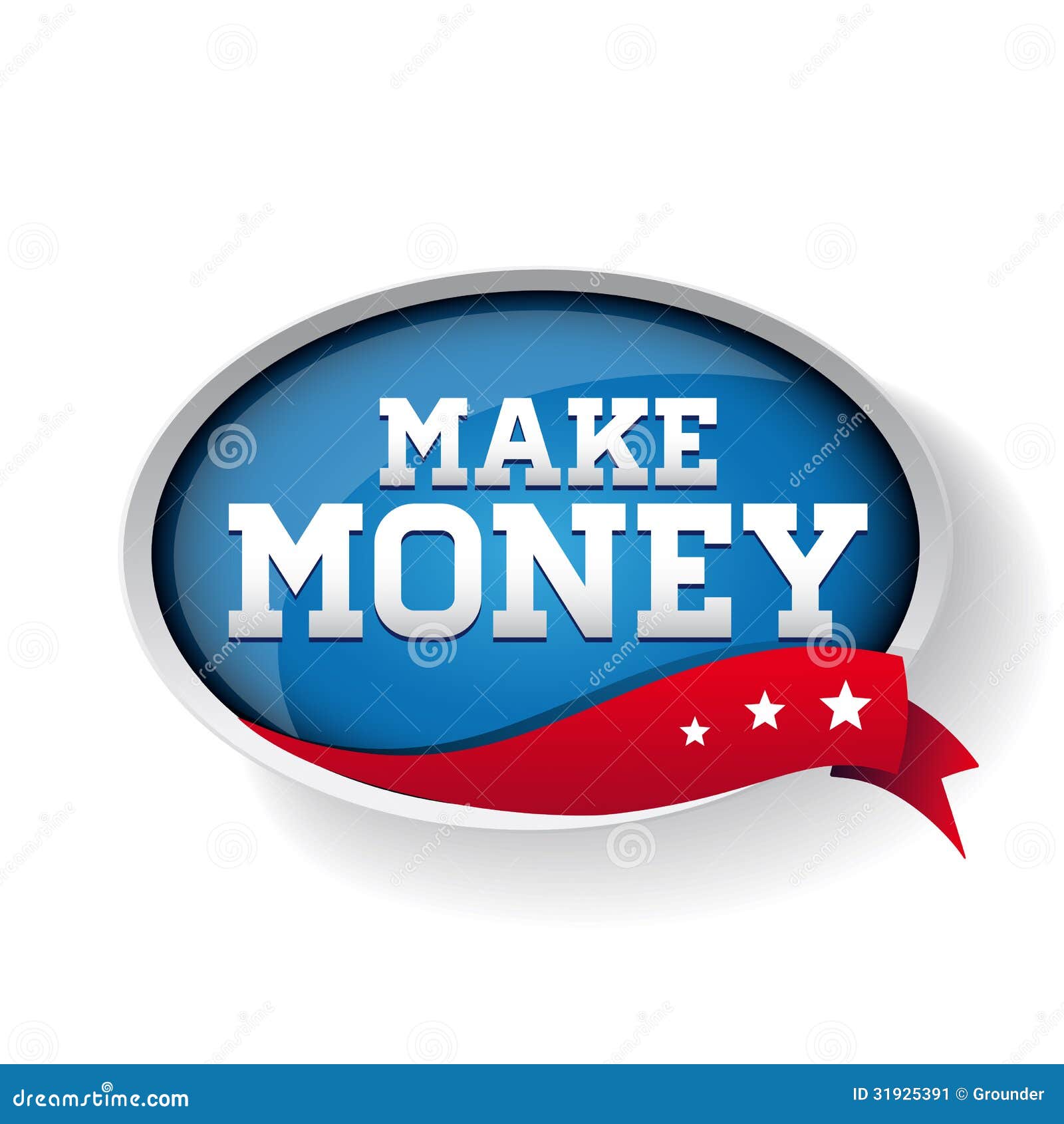 Make money blue button stock vector. Illustration of prosperity - 31925391