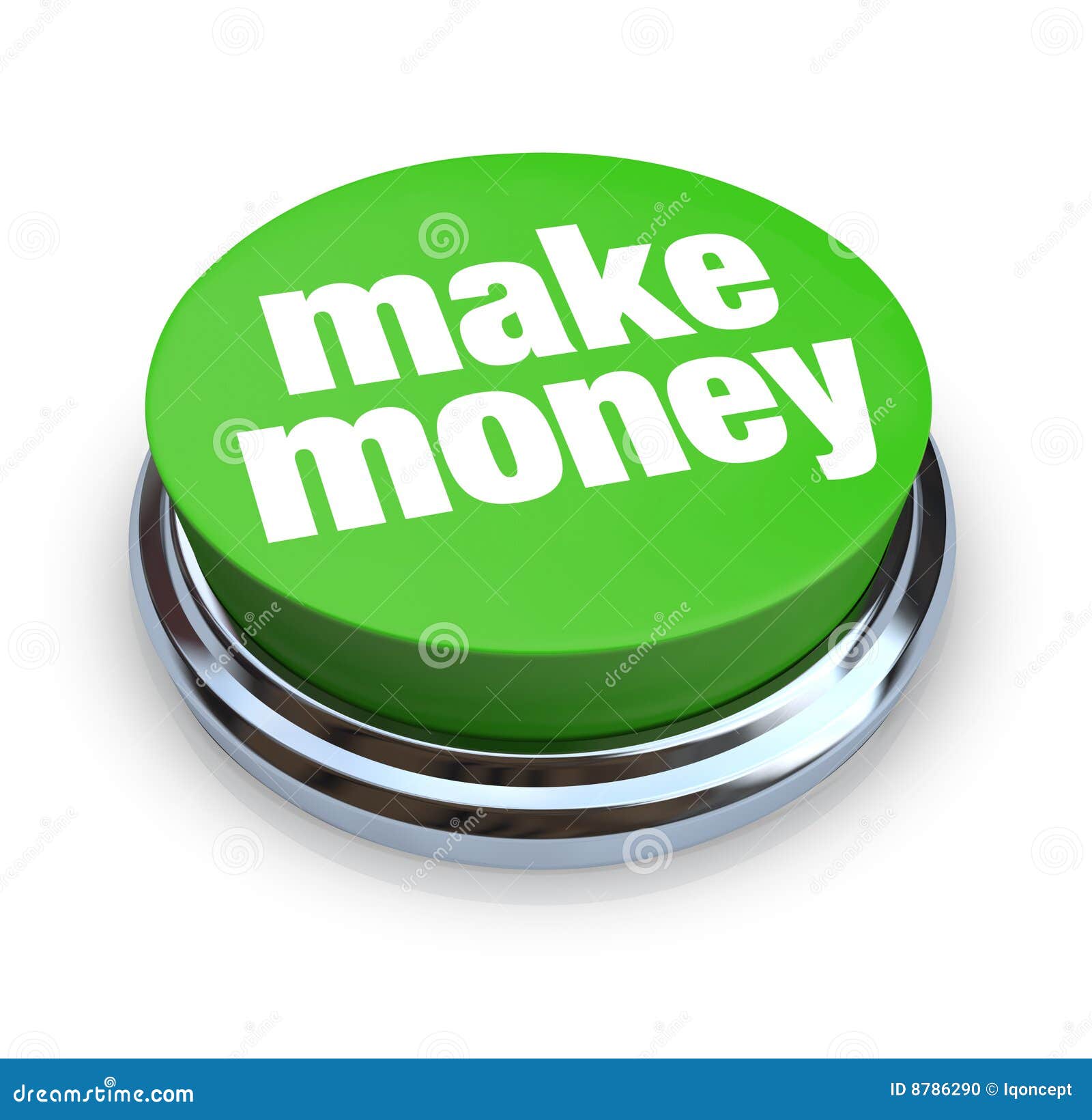 Make Money Button - Green stock illustration. Illustration of ...