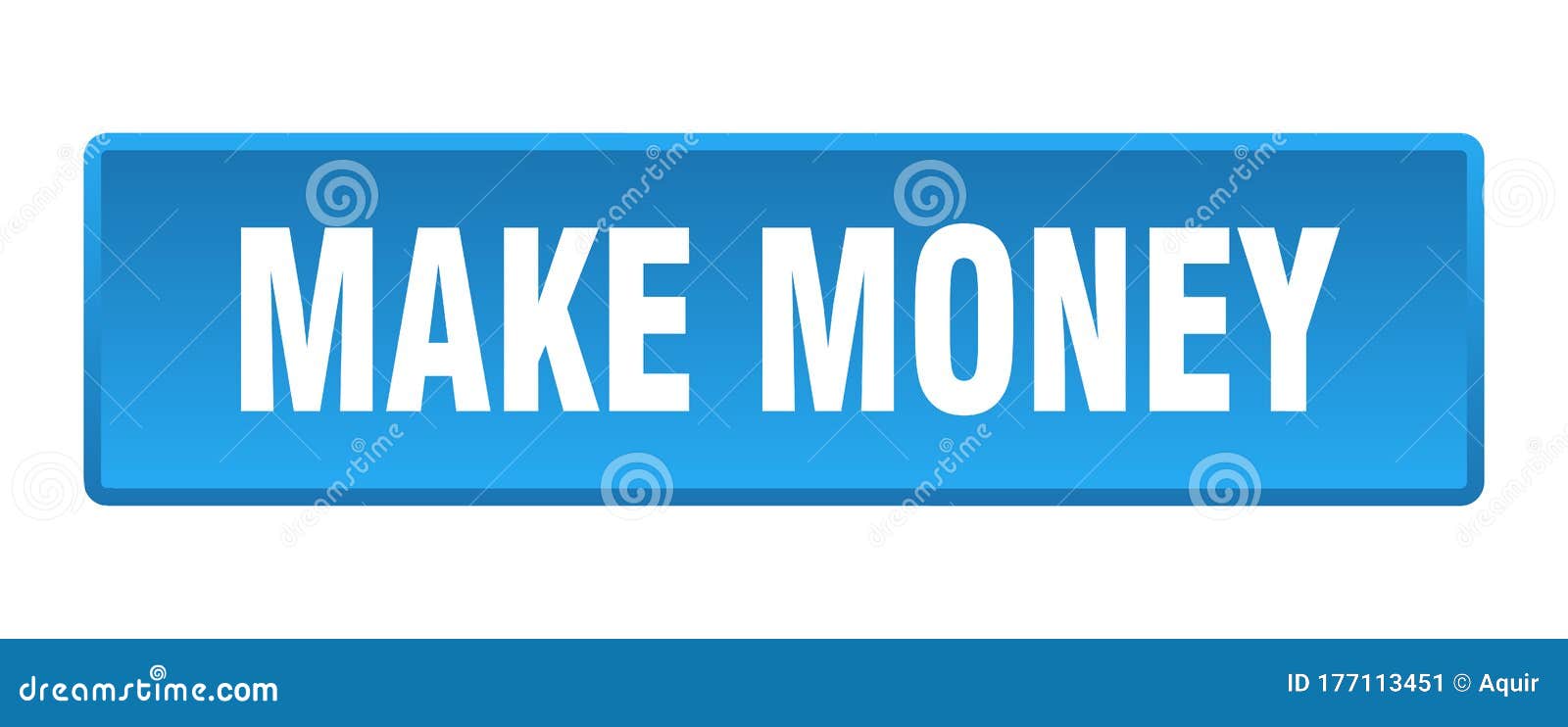 Make Money Button. Make Money Square Isolated Push Button Stock Vector ...