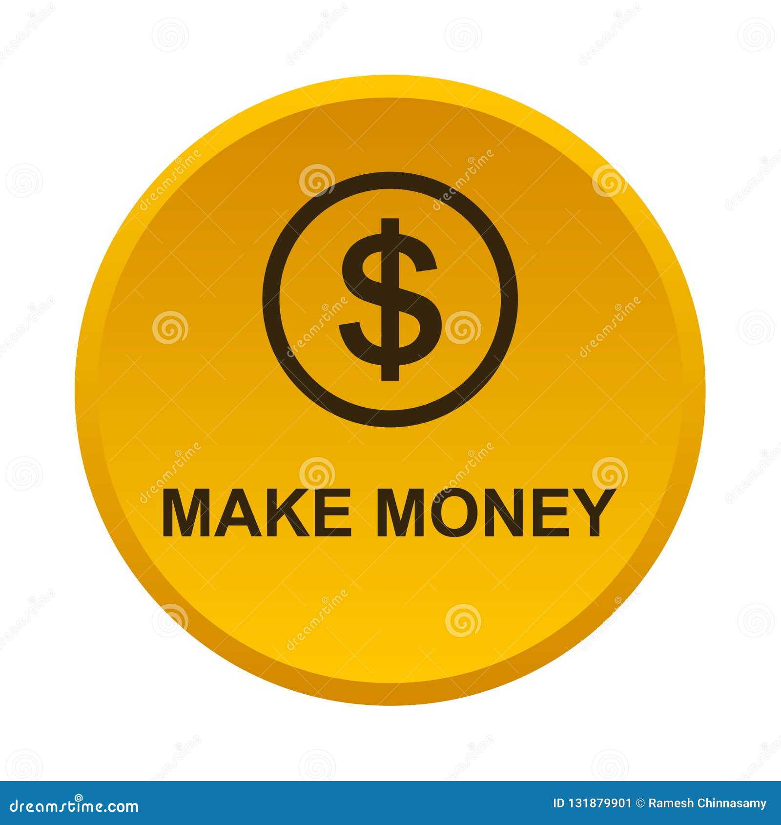 Make money button stock vector. Illustration of business - 131879901