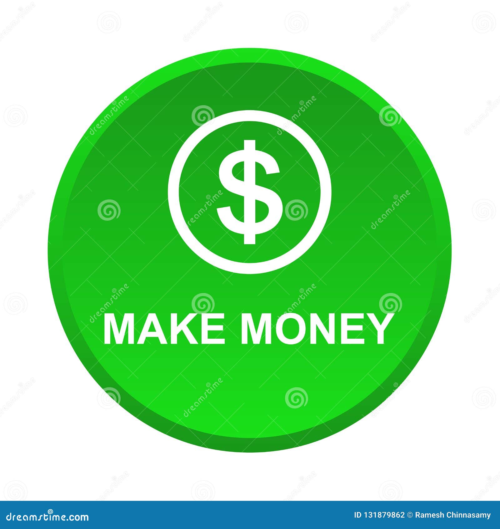 Make money button stock vector. Illustration of coin - 131879862