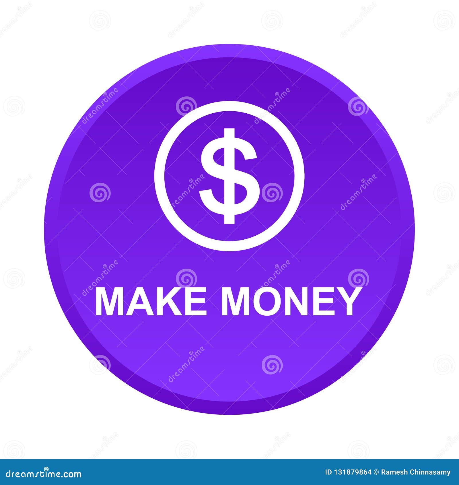 Make money button stock vector. Illustration of commercial - 131879864