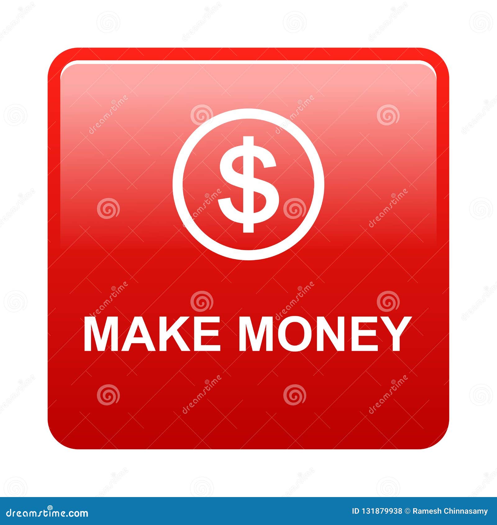 Make money button stock vector. Illustration of commercial - 131879938