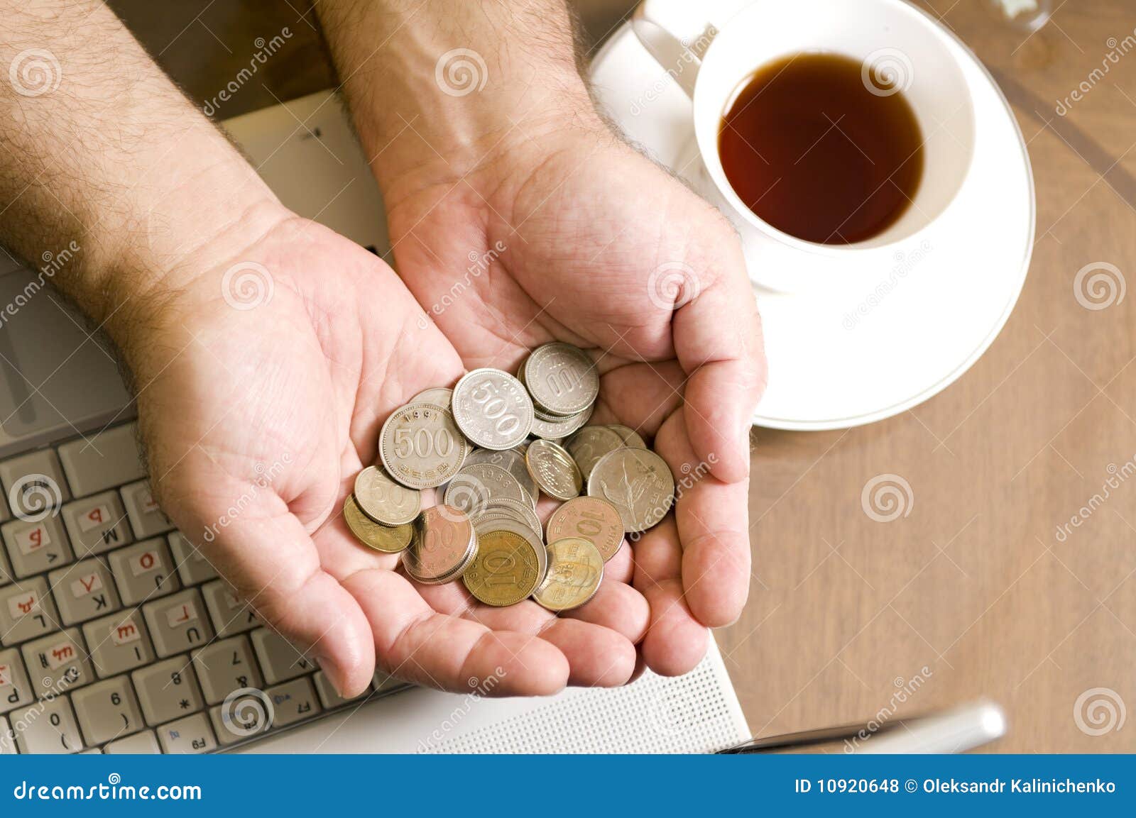 Make money with computer ! stock photo. Image of businessman - 10920648