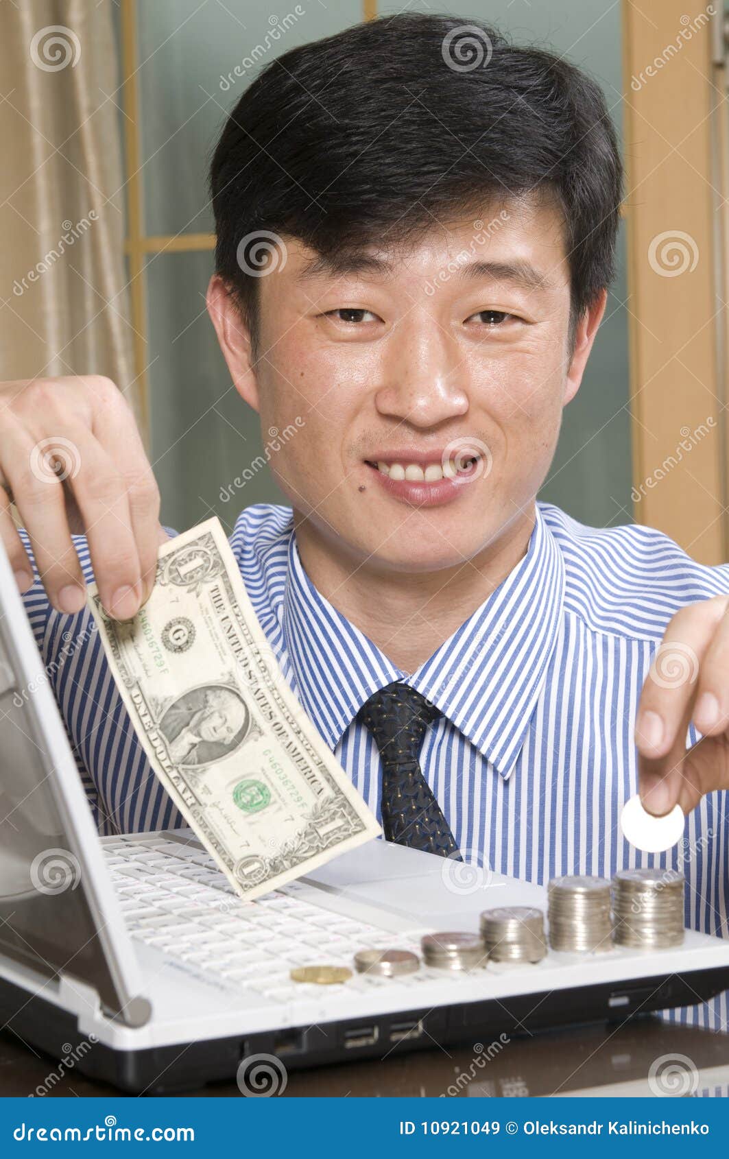 Make money with computer ! stock image. Image of access - 10921049