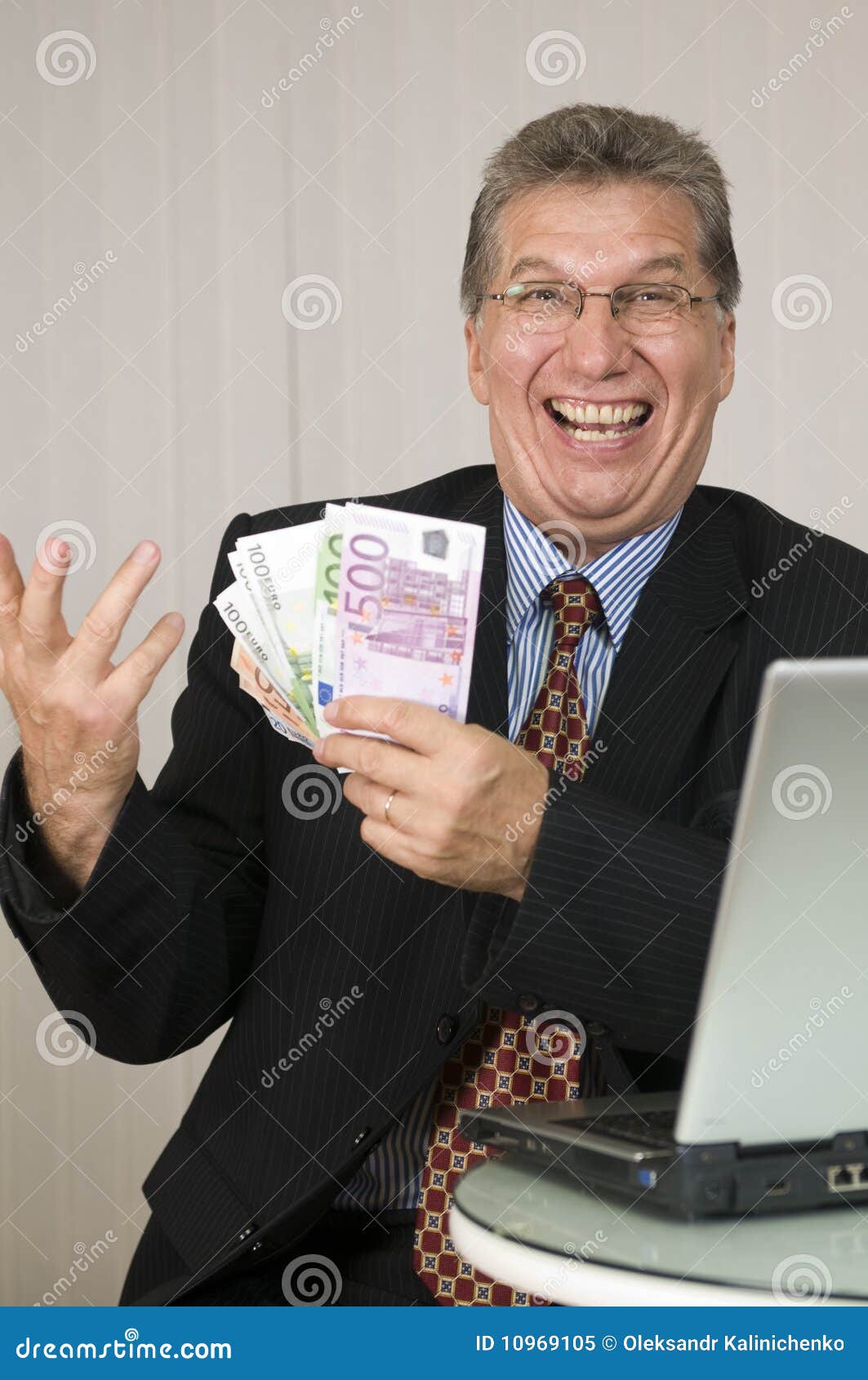 Make money with computer ! stock image. Image of portable - 10969105