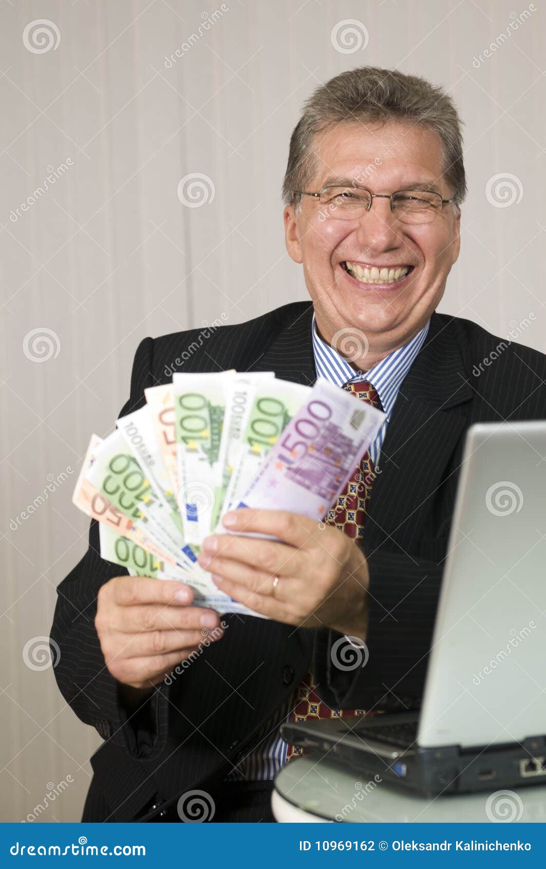 Make money with computer ! stock photo. Image of businessman - 10969162