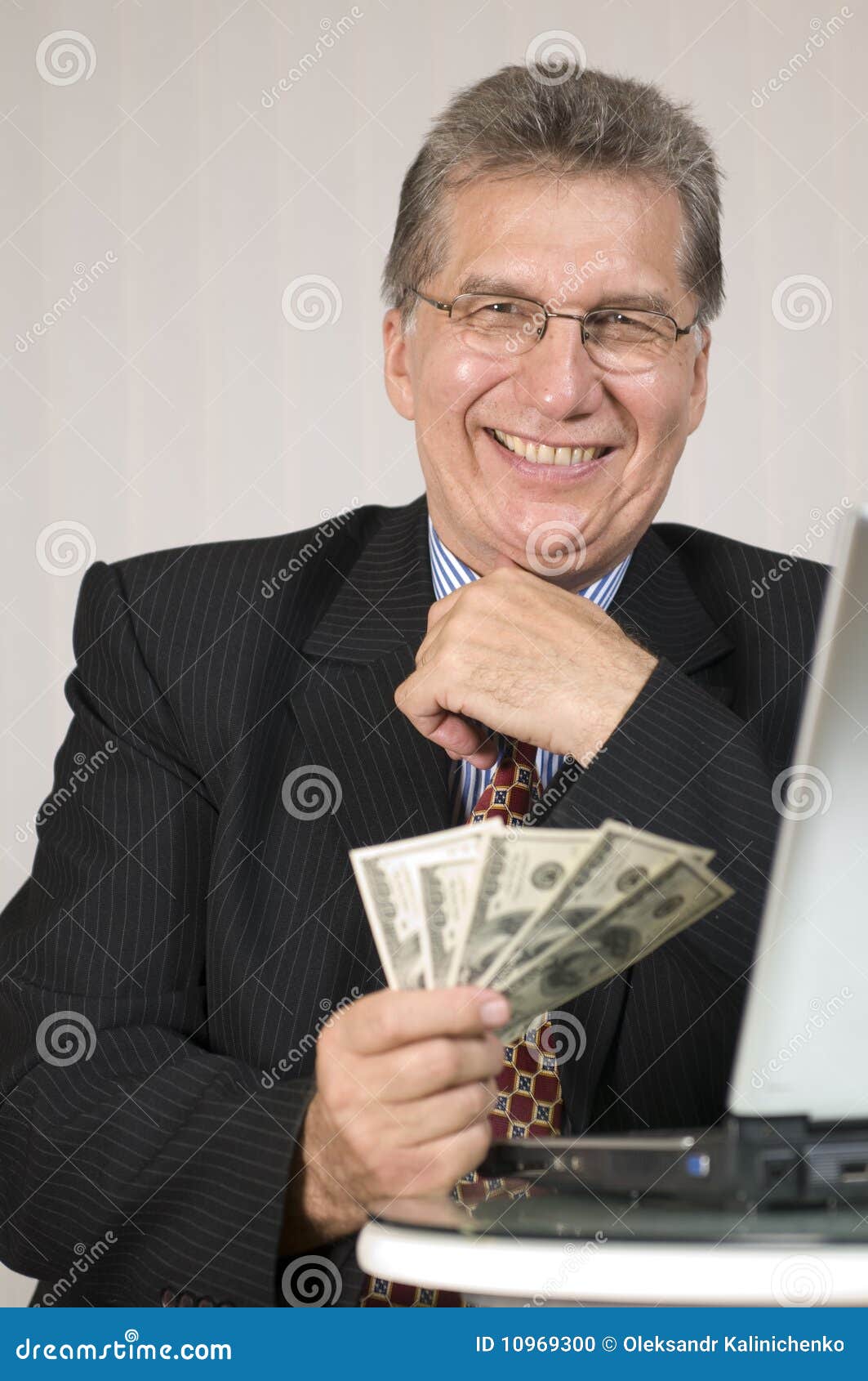 Make money with computer ! stock photo. Image of adult - 10969300