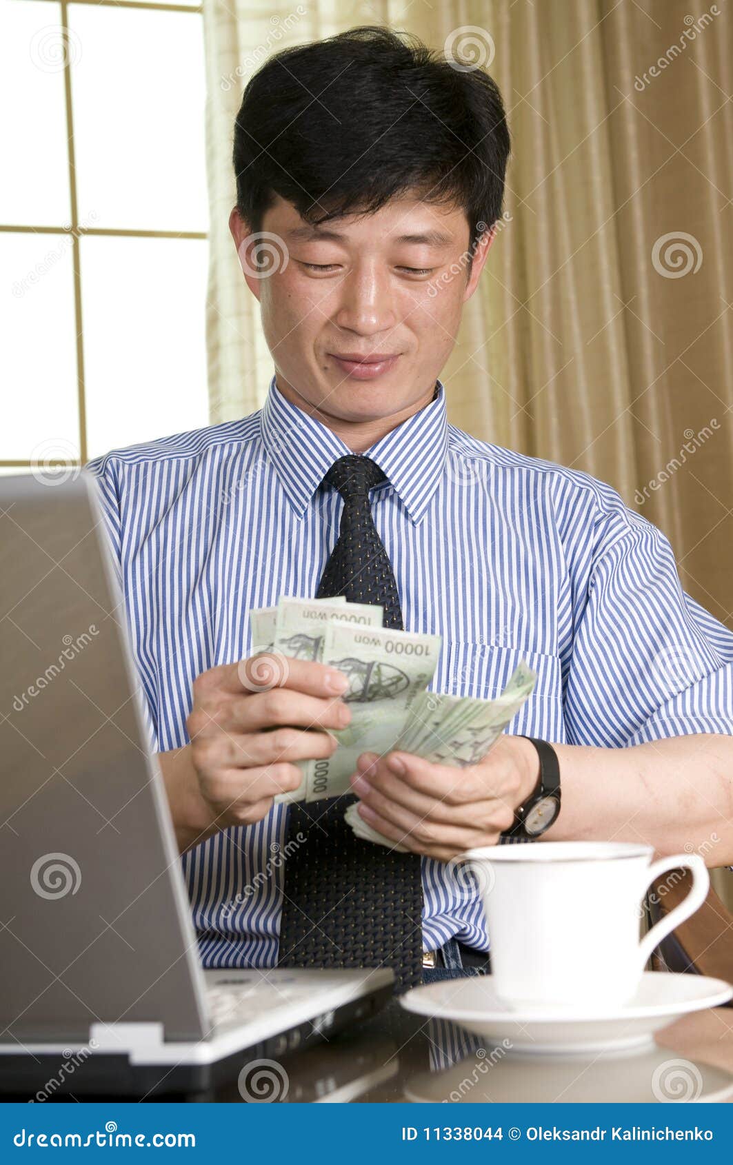 Make money with computer ! stock photo. Image of internet - 11338044