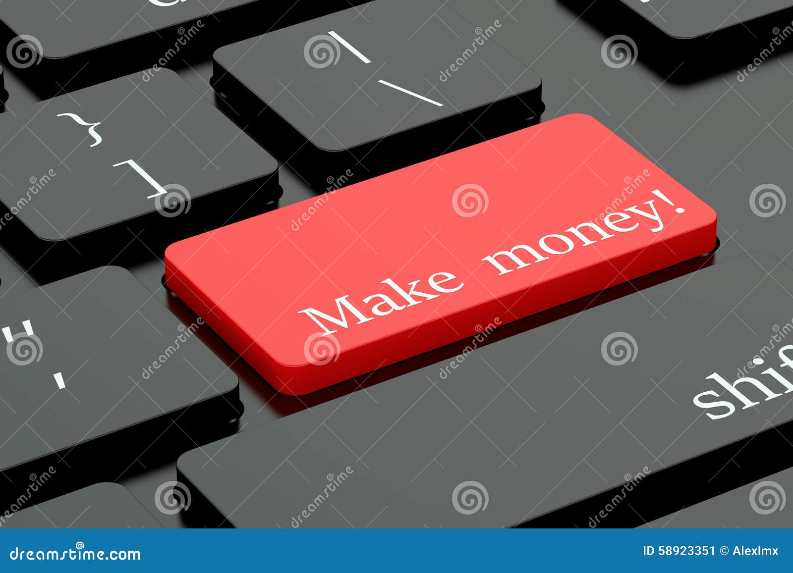 Make Money Concept on Keyboard Button Stock Illustration - Illustration ...