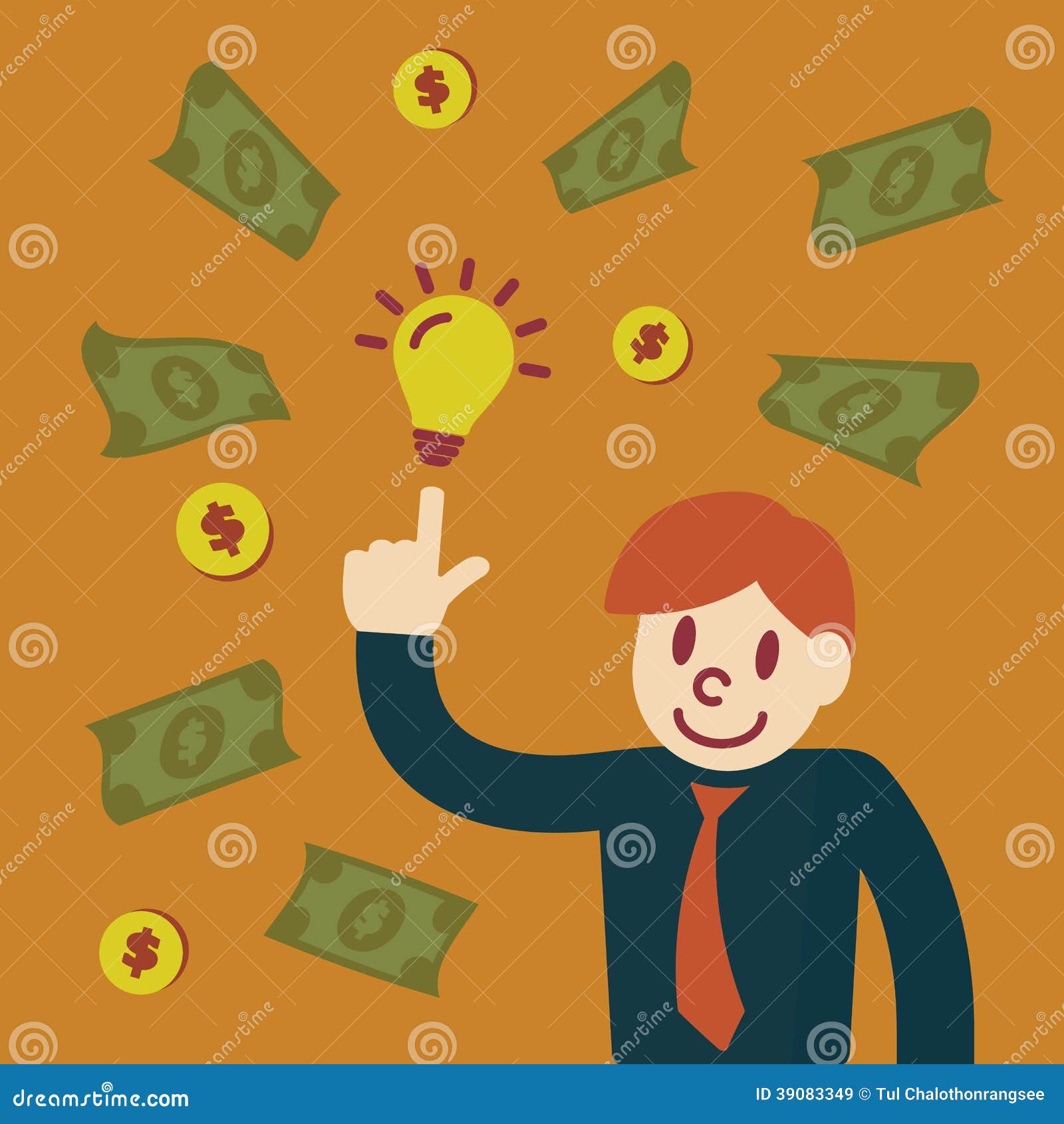 Make money stock vector. Illustration of account, businessman - 39083349