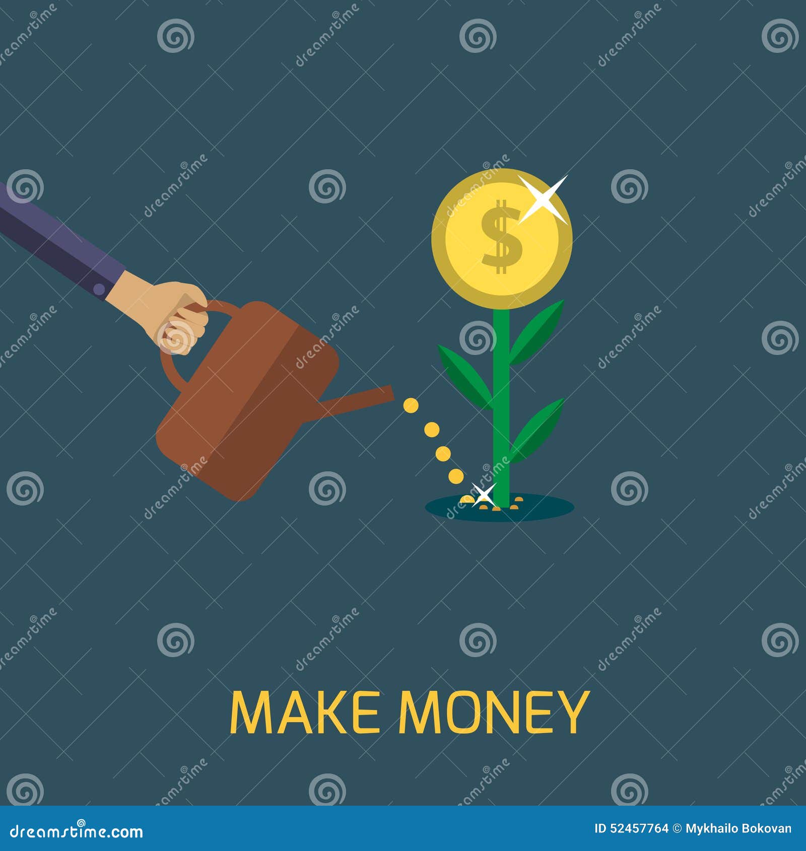 Make money stock vector. Illustration of back, making - 52457764