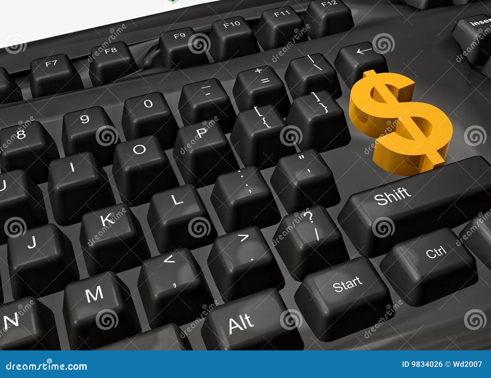 Make money keyboard symbol stock illustration. Illustration of money ...