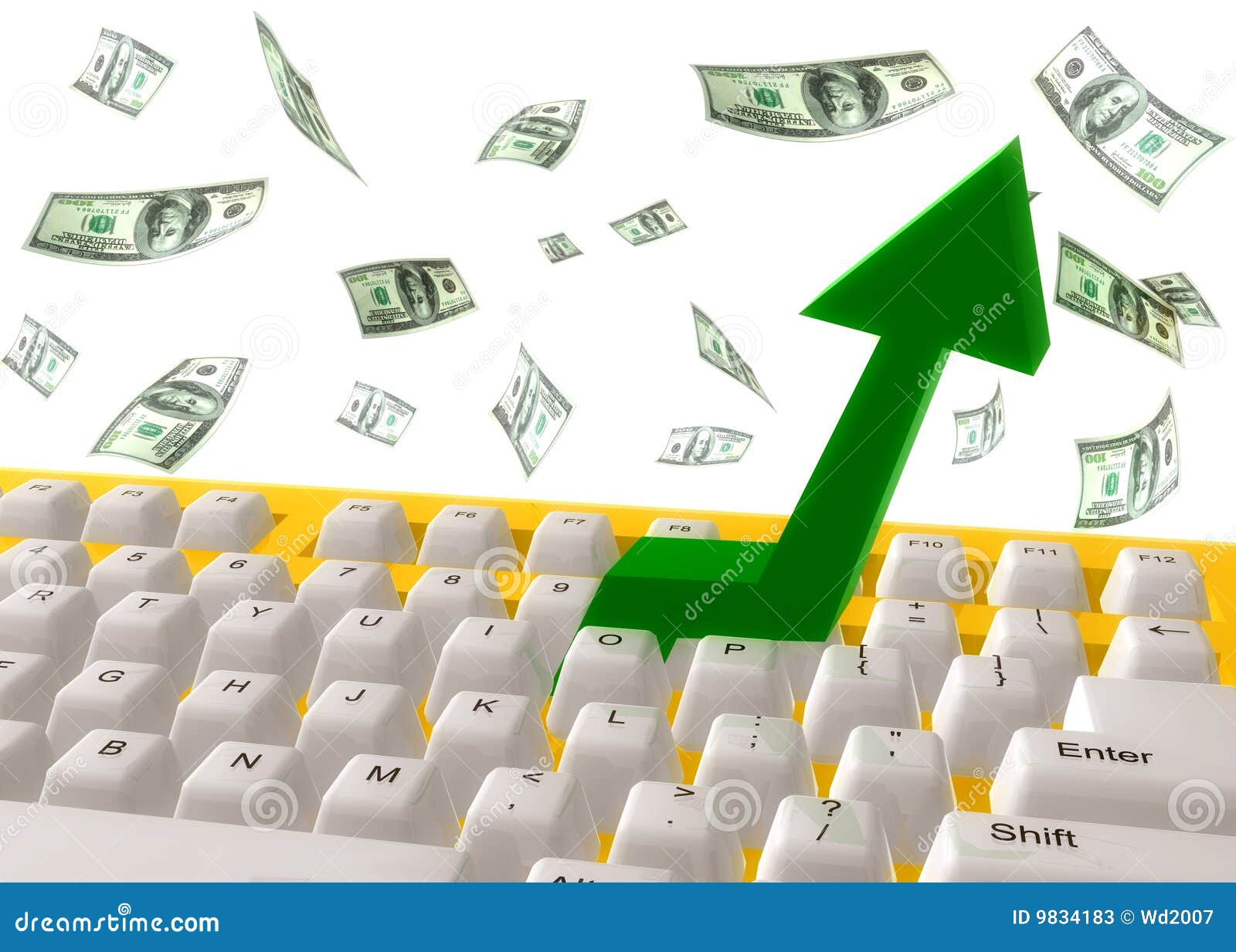 Make money keyboard symbol stock illustration. Illustration of green ...