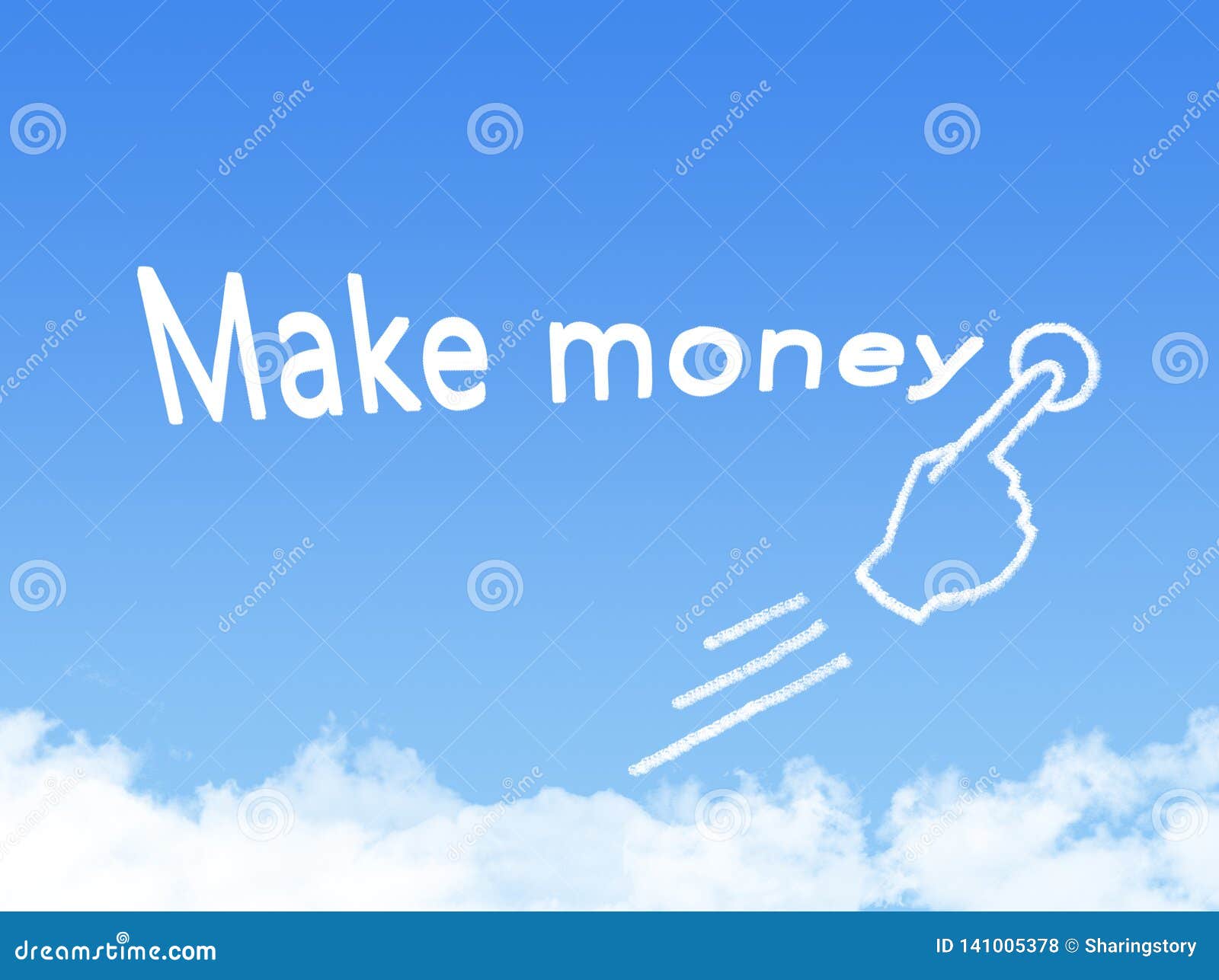 Make Money Message Cloud Shape Stock Illustration - Illustration of ...